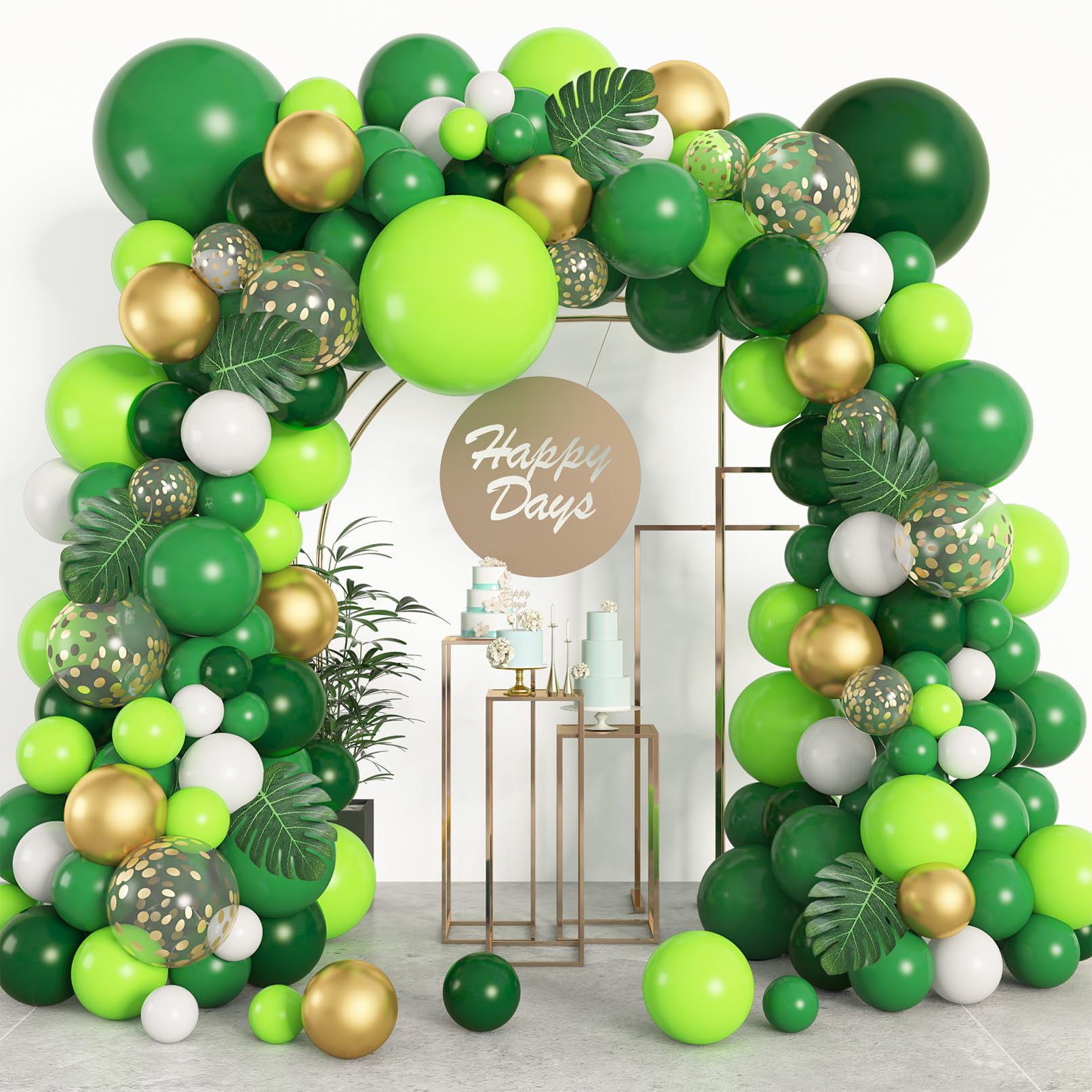 Amandir 163Pcs Jungle Party Balloons Garland BSL1 Arch Kit, Green ...