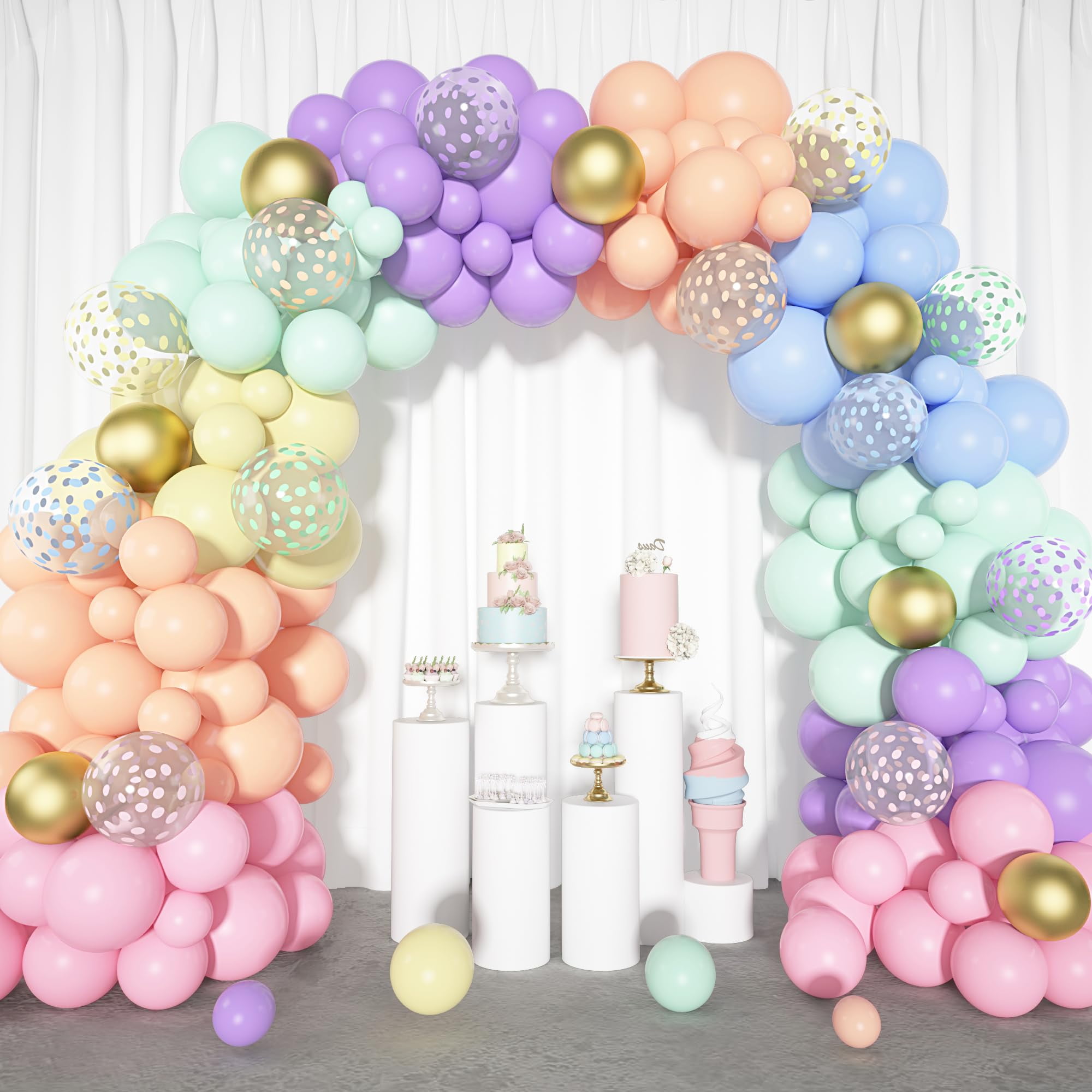 Amandir 164PCS Pastel Balloon SSF20 Garland Kit, Rainbow Unicorn ...