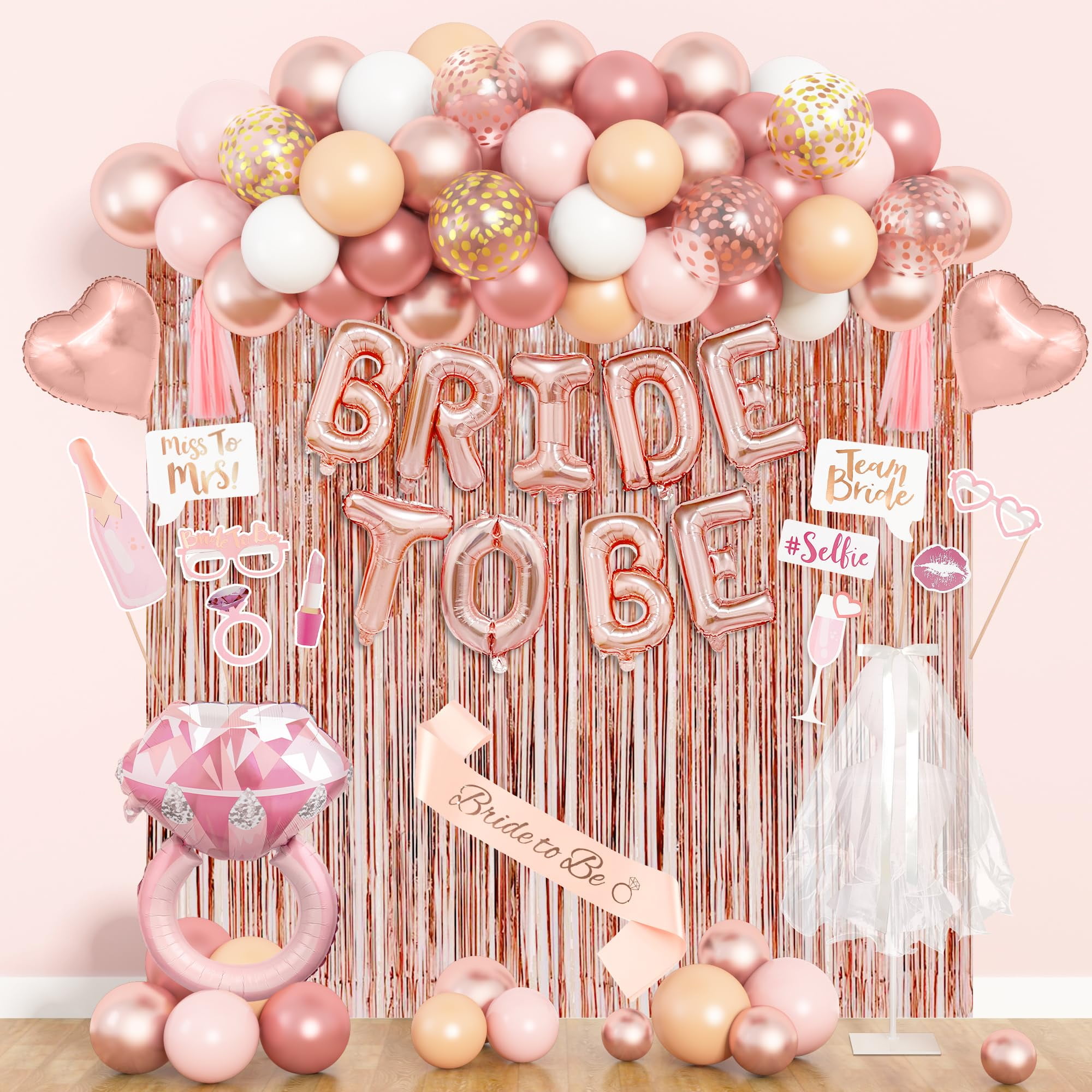 Amandir Bachelorette Party Supplies, Rose AIS1 Gold Bridal Bride To Be Pink White Gold Confetti ...