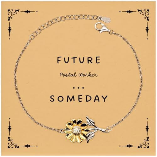 Amangny Engraved Sunflower Bracelet Postal Worker Inspirational Future ...