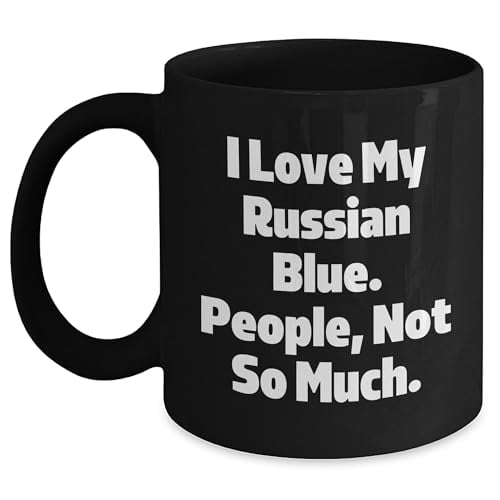 Amangny Russian Blue Cat Lovers Funny Black Coffee Mug Gifts from Men ...