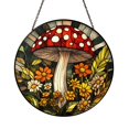 Amanita Toadstool Stained Glass Style Window Hanging, Forest Inspired ...