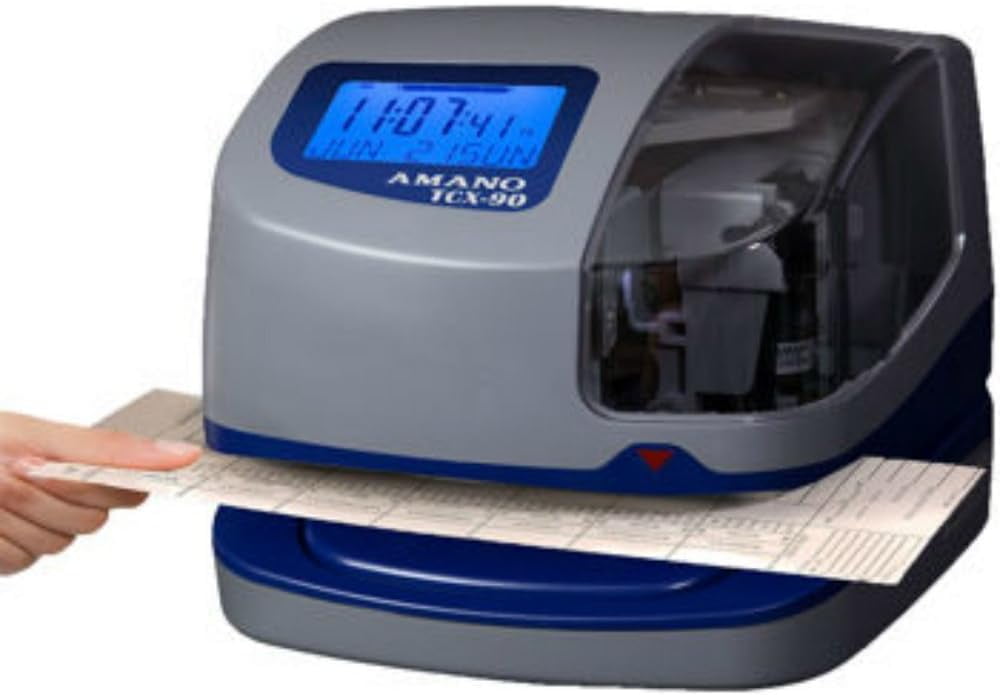 Amano TCX-90 Atomic Time Clock With Time and Date Stamp - Walmart.com