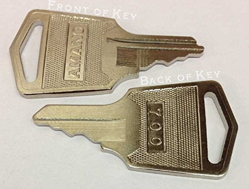 Amano Time Clock Key (Set of 2) Fits All MJR-7000, MJR-8000, TCX-11 ...