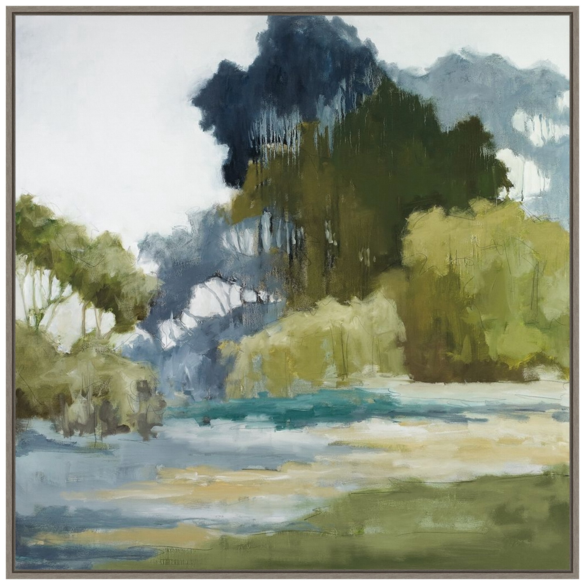 Amanti Art Bean Fields Tall Trees Framed Canvas Wall Art Print ...