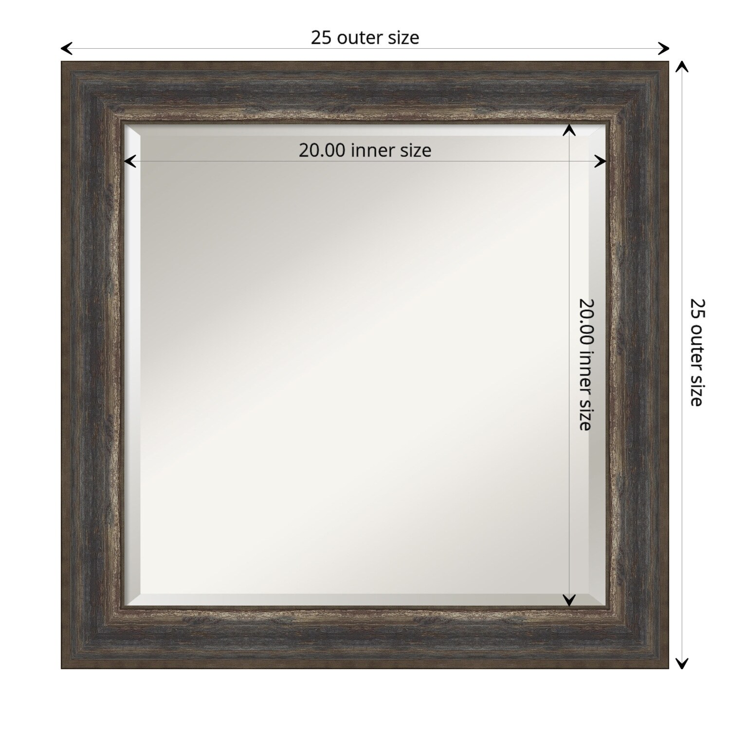 Amanti Art Beveled Bathroom Wall Mirror - Alta Frame Alta Rustic Char ...