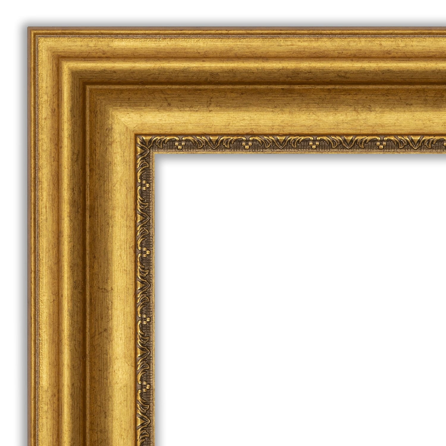 Amanti Art Beveled Bathroom Wall Mirror - Parlor Gold Frame Outer Size ...