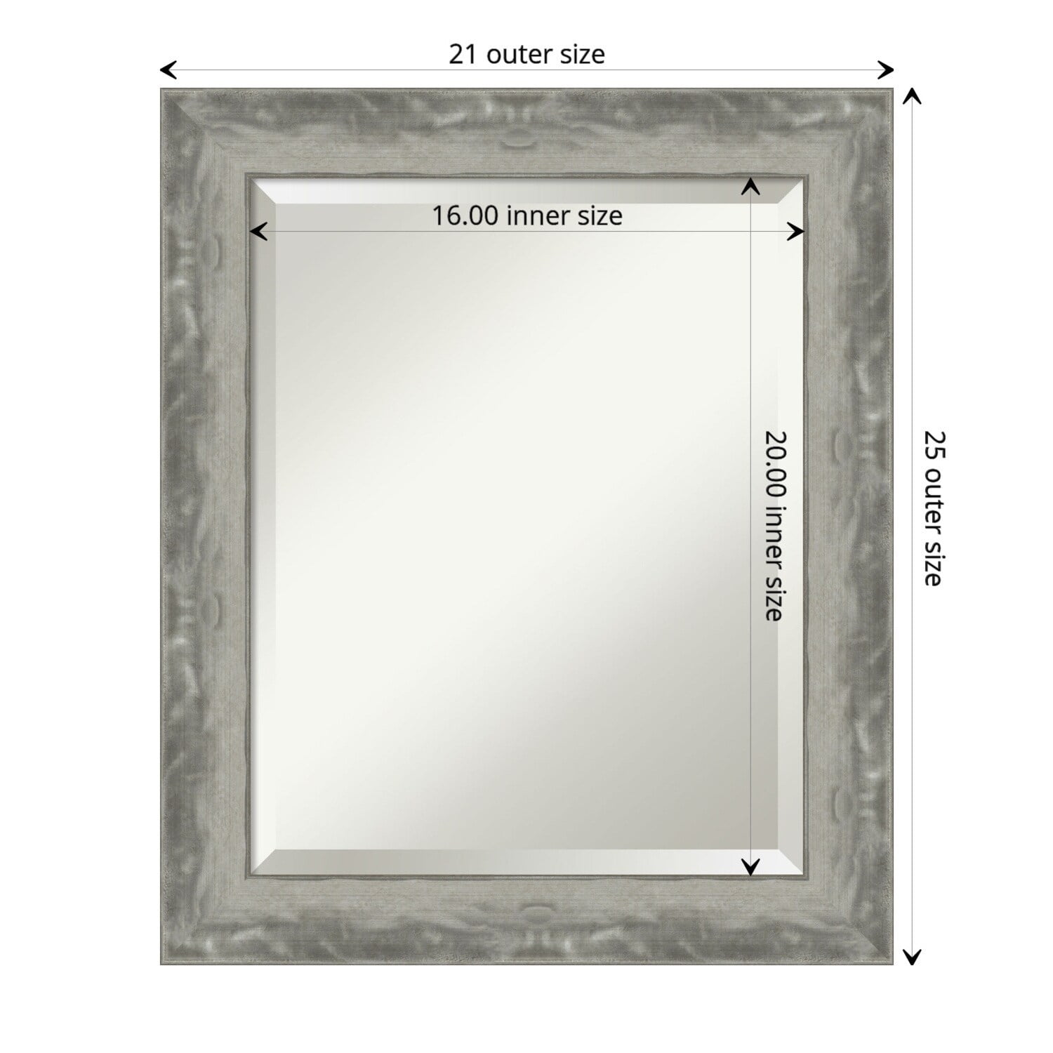 Amanti Art Beveled Rectangular Bathroom Wall Mirror - Large Long ...