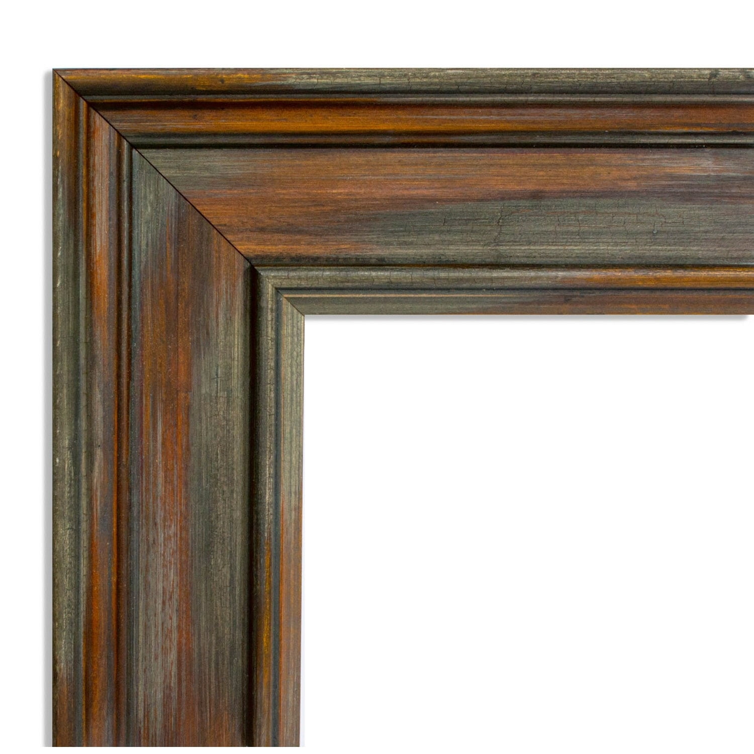 Amanti Art Beveled Wood Wall Mirror - Alexandria Rustic Brown Frame ...