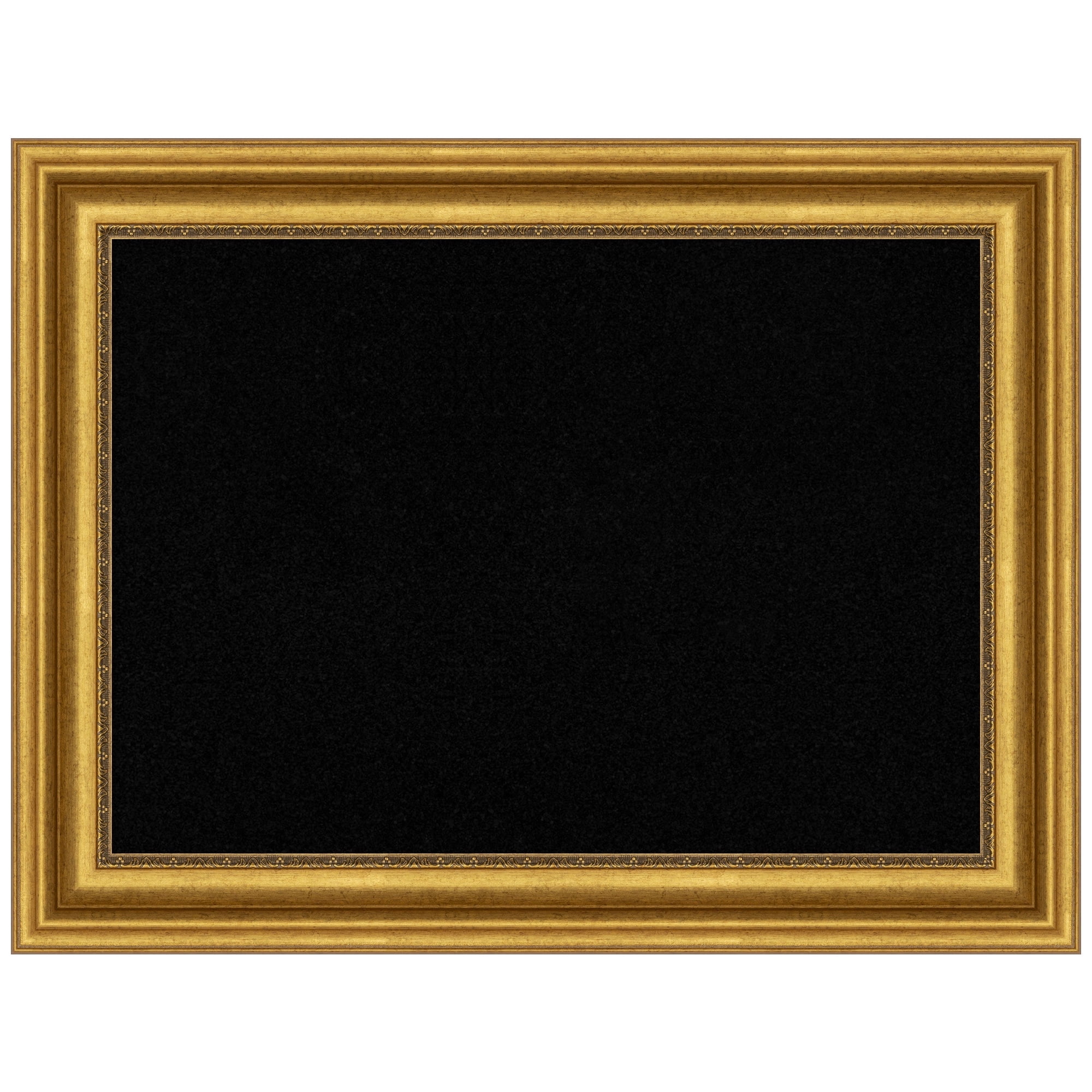 Amanti Art Black Cork Board Framed Parlor Gold Bulletin Board 34 in. x ...