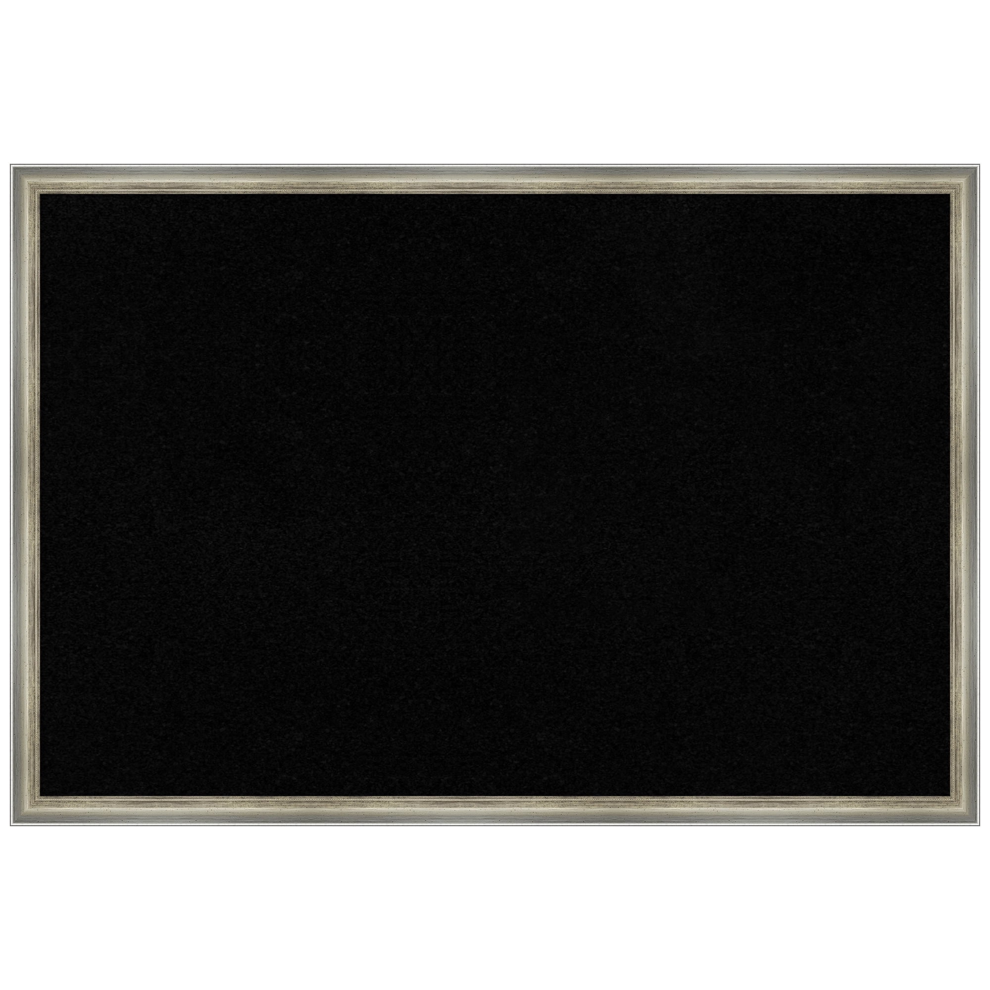 Amanti Art Black Cork Board Wood Framed Salon Scoop Silver Bulletin ...