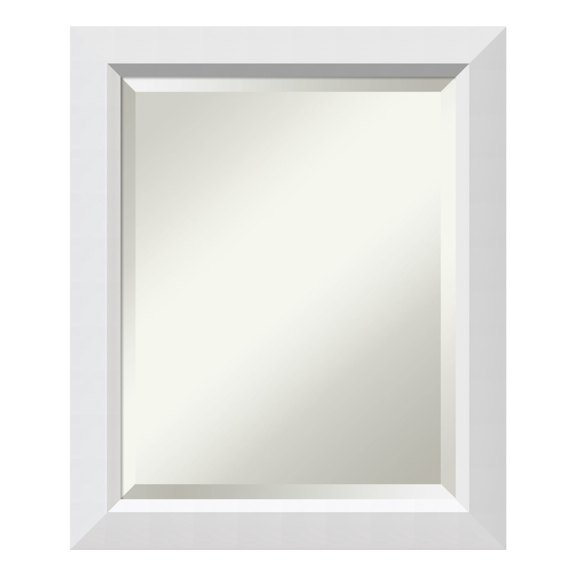 Amanti Art Blanco White Beveled Wood Wall Mirror 24.25 x 20.25 in ...