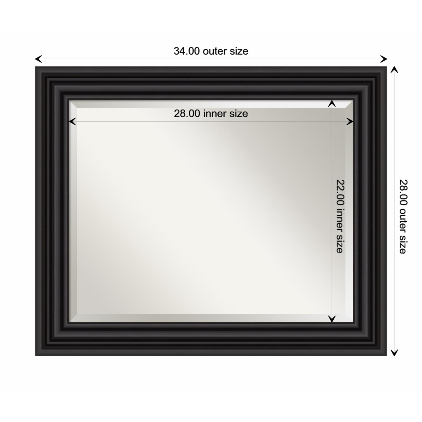 Amanti Art Colonial Black Framed Wall Mirror - 22 x 26 in - Walmart.com