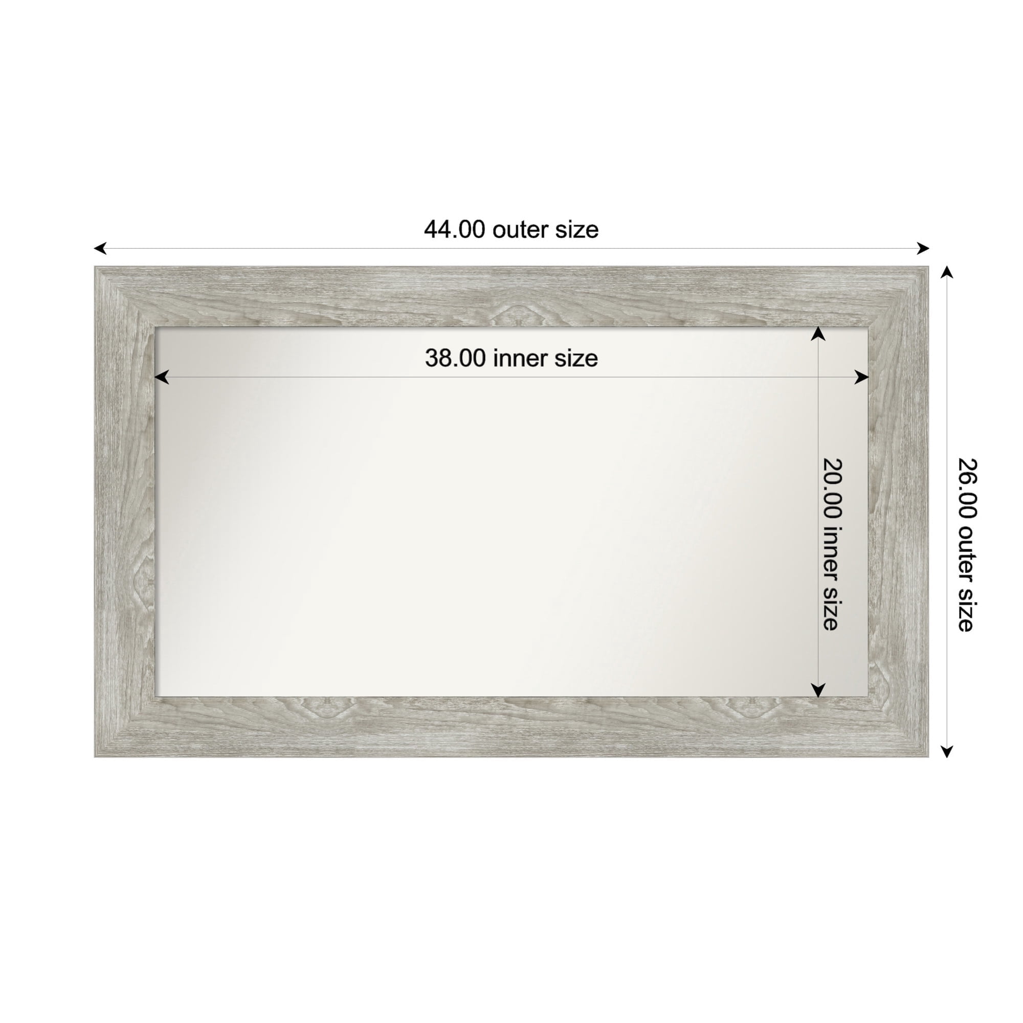Amanti Art Custom Framed Wall and Bathroom Mirror (26 x 44 in.), Dove ...