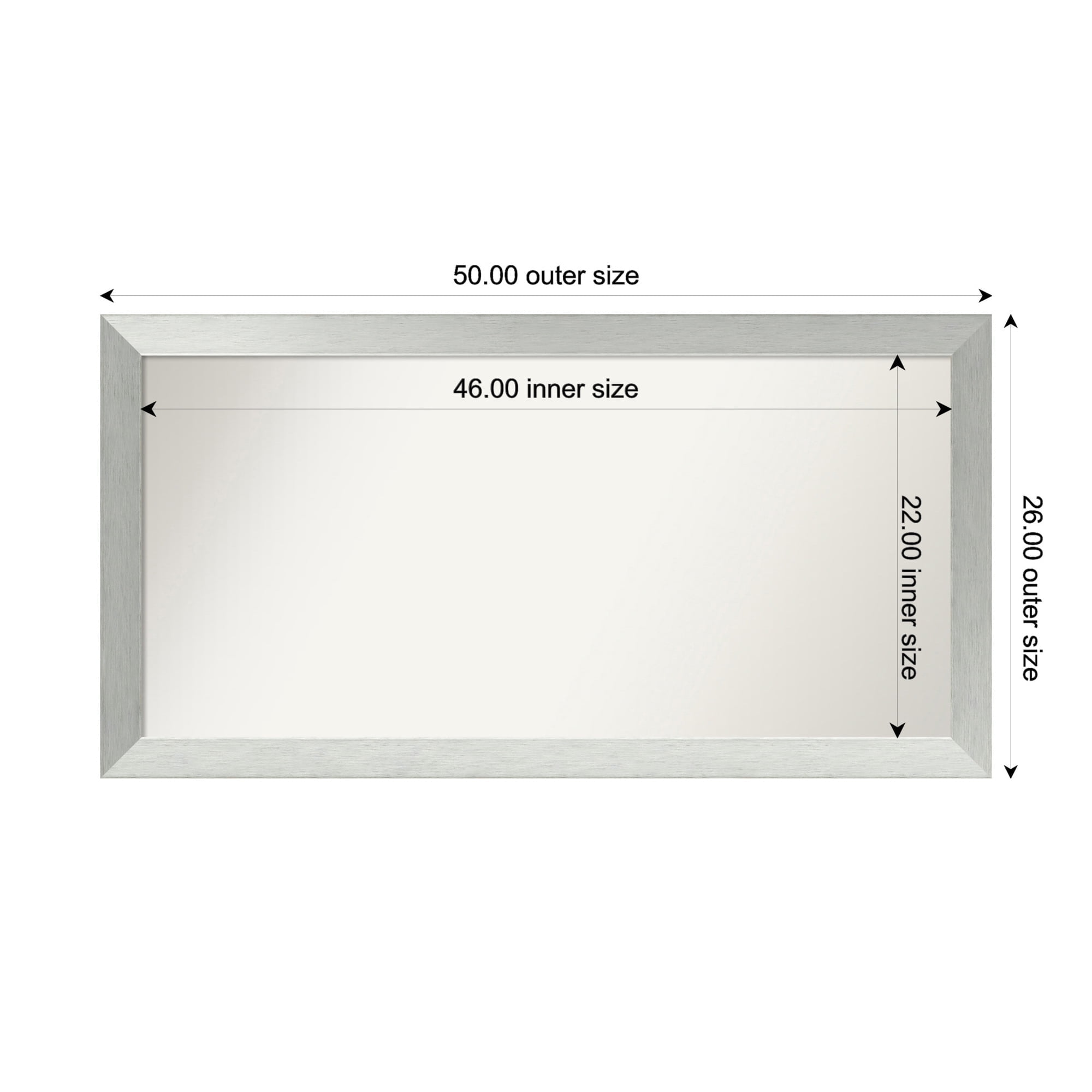 Amanti Art Custom Framed Wall and Bathroom Mirror (26 x 50 in ...