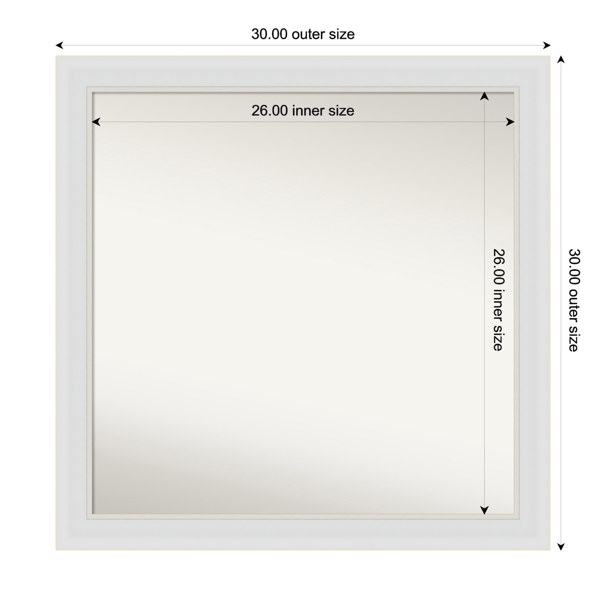Amanti Art Custom Framed Wall and Bathroom Mirror (30 x 30 in.), Flair ...
