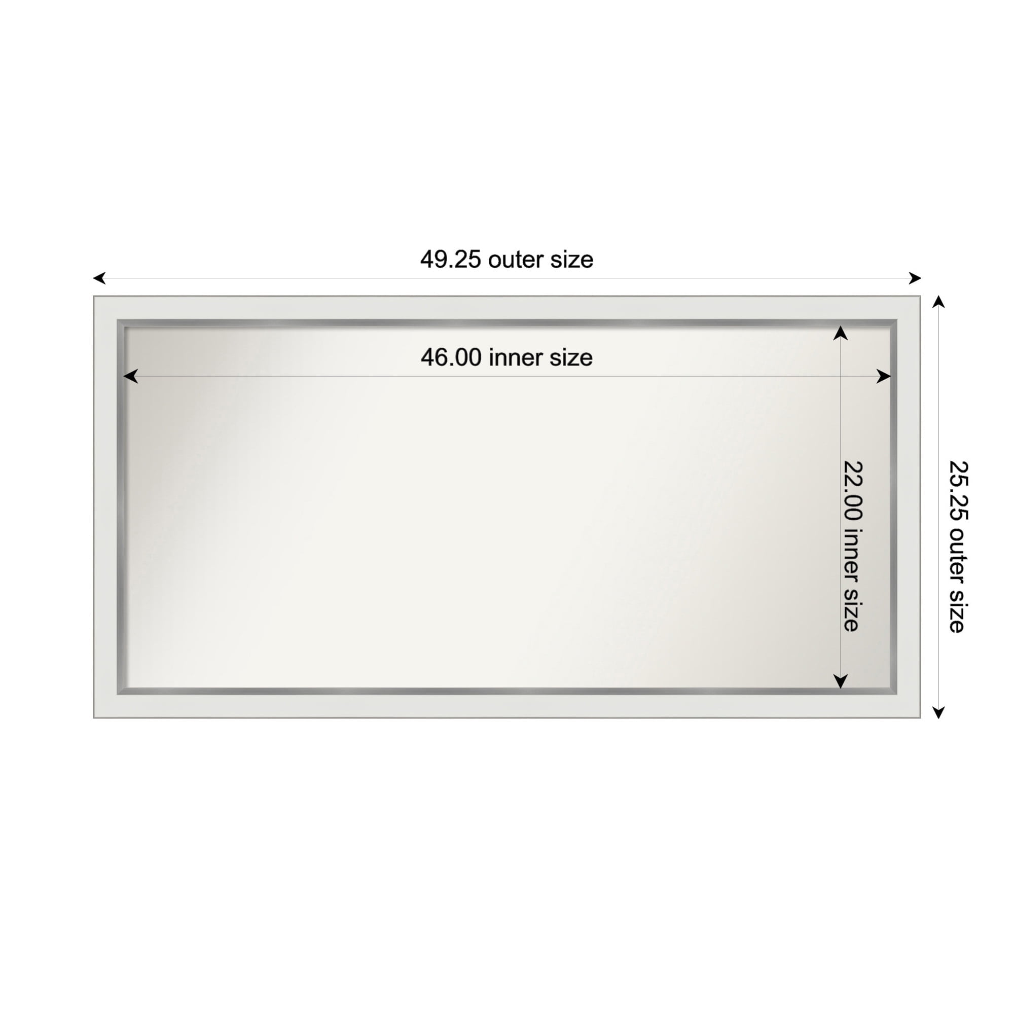 Amanti Art Custom Wall and Bathroom Mirror (25.25 x 49.25 in.), Eva ...