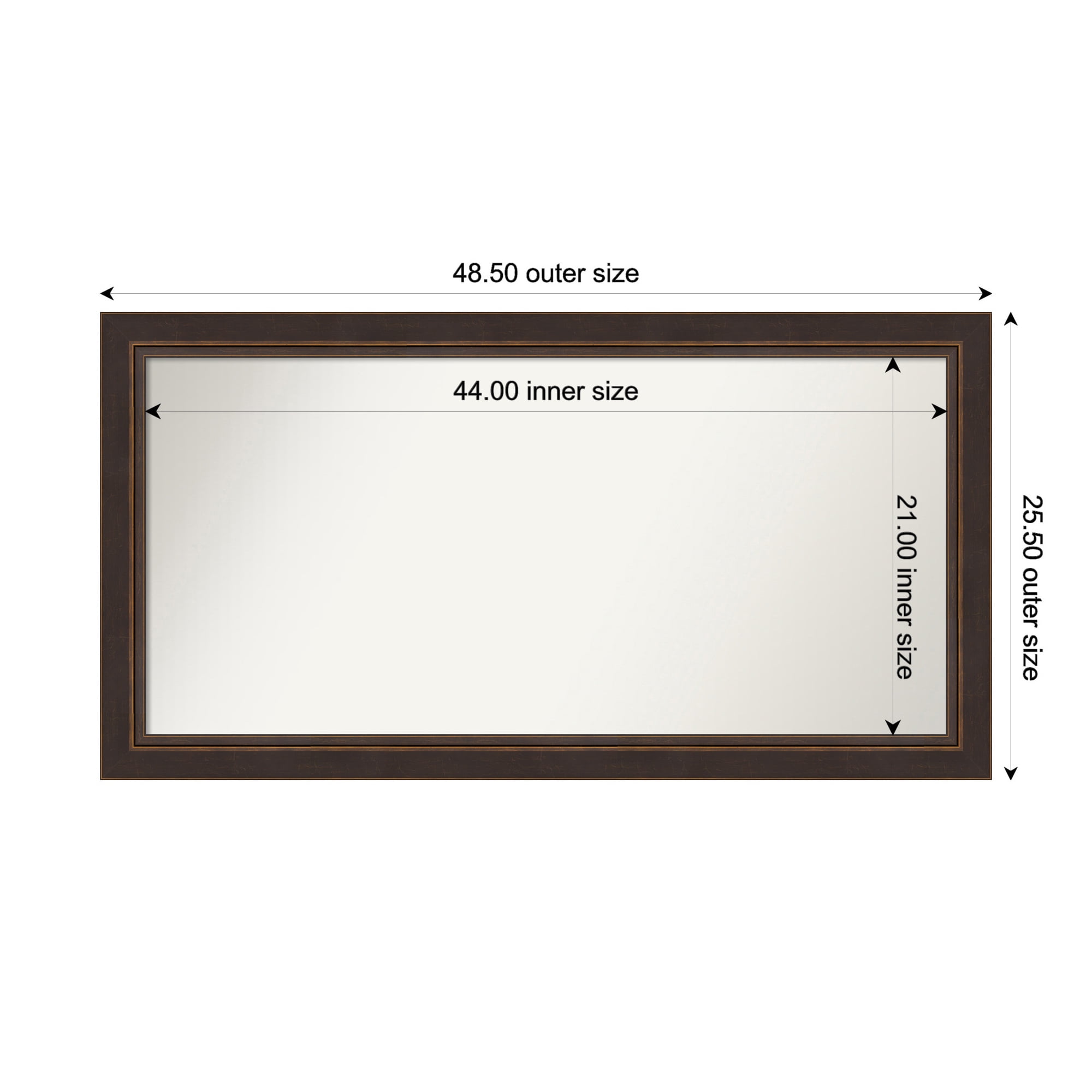 Amanti Art Custom Wall and Bathroom Mirror (25.5 x 48.5 in.), Lara ...