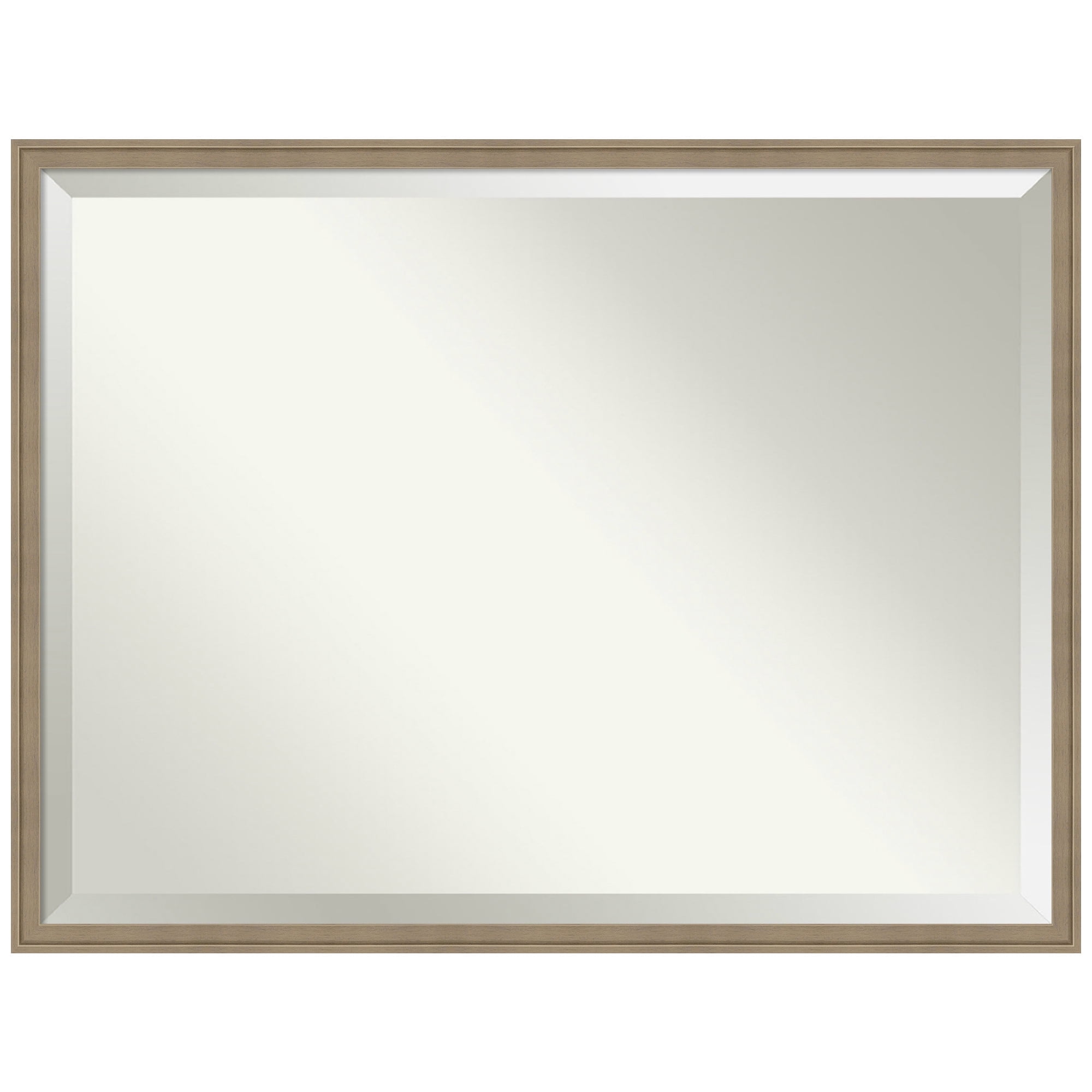 Amanti Art Florence Light Brown Beveled Bathroom Wall Mirror - Walmart.com