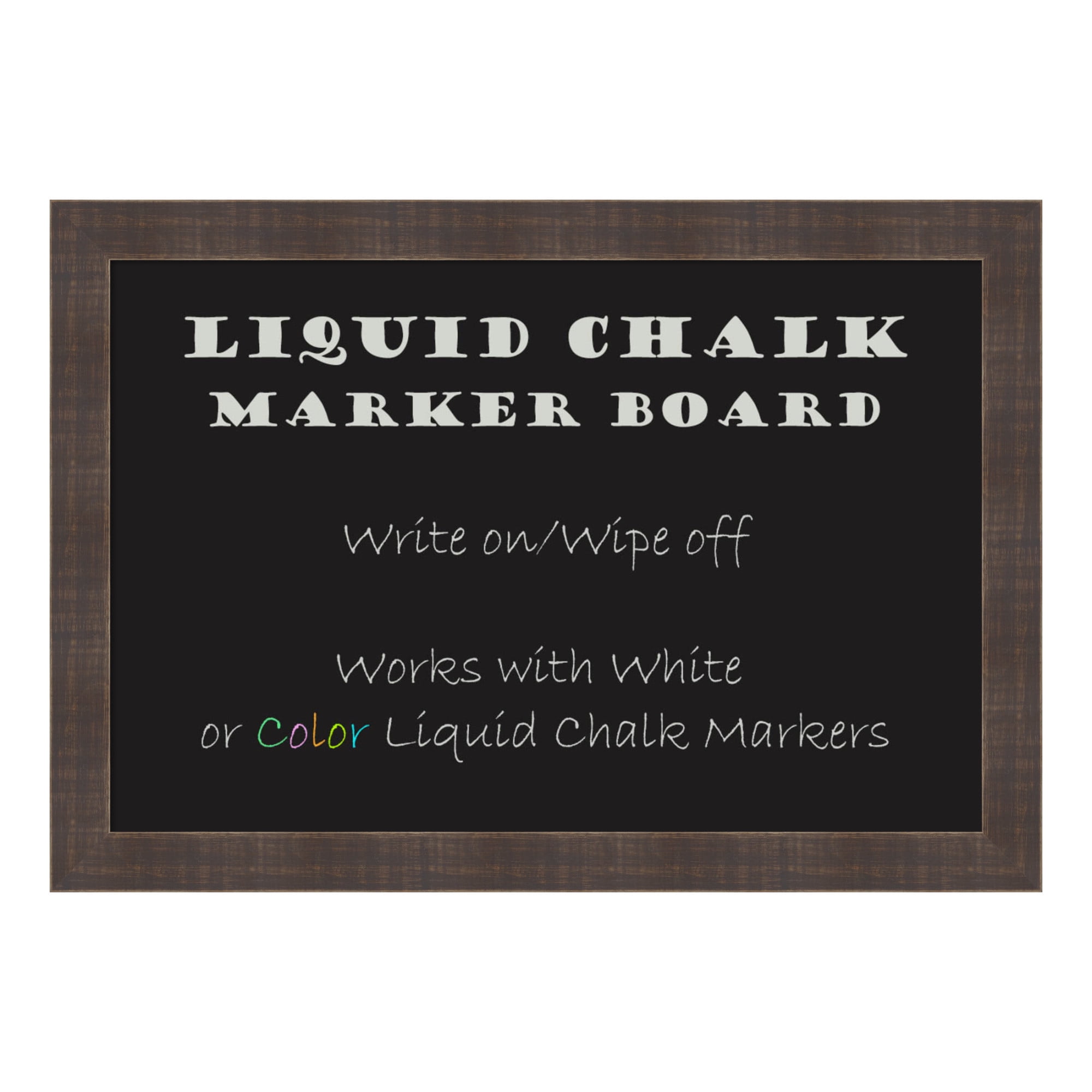 Amanti Art Framed Liquid Chalk Marker Board, Whiskey Brown Rustic ...