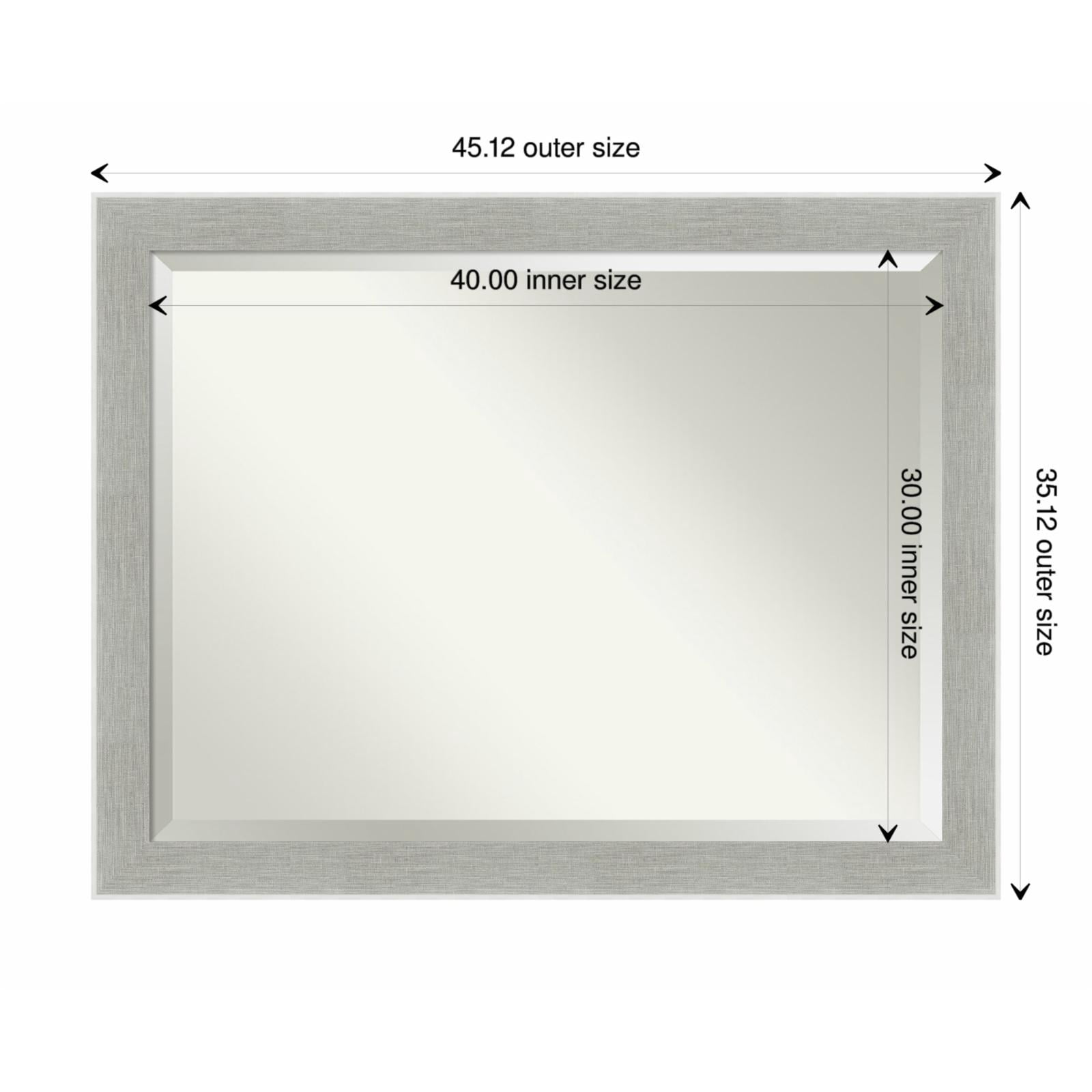 Amanti Art Glam Linen Grey Framed Wall Mirror - 21.12 x 25.12 in ...