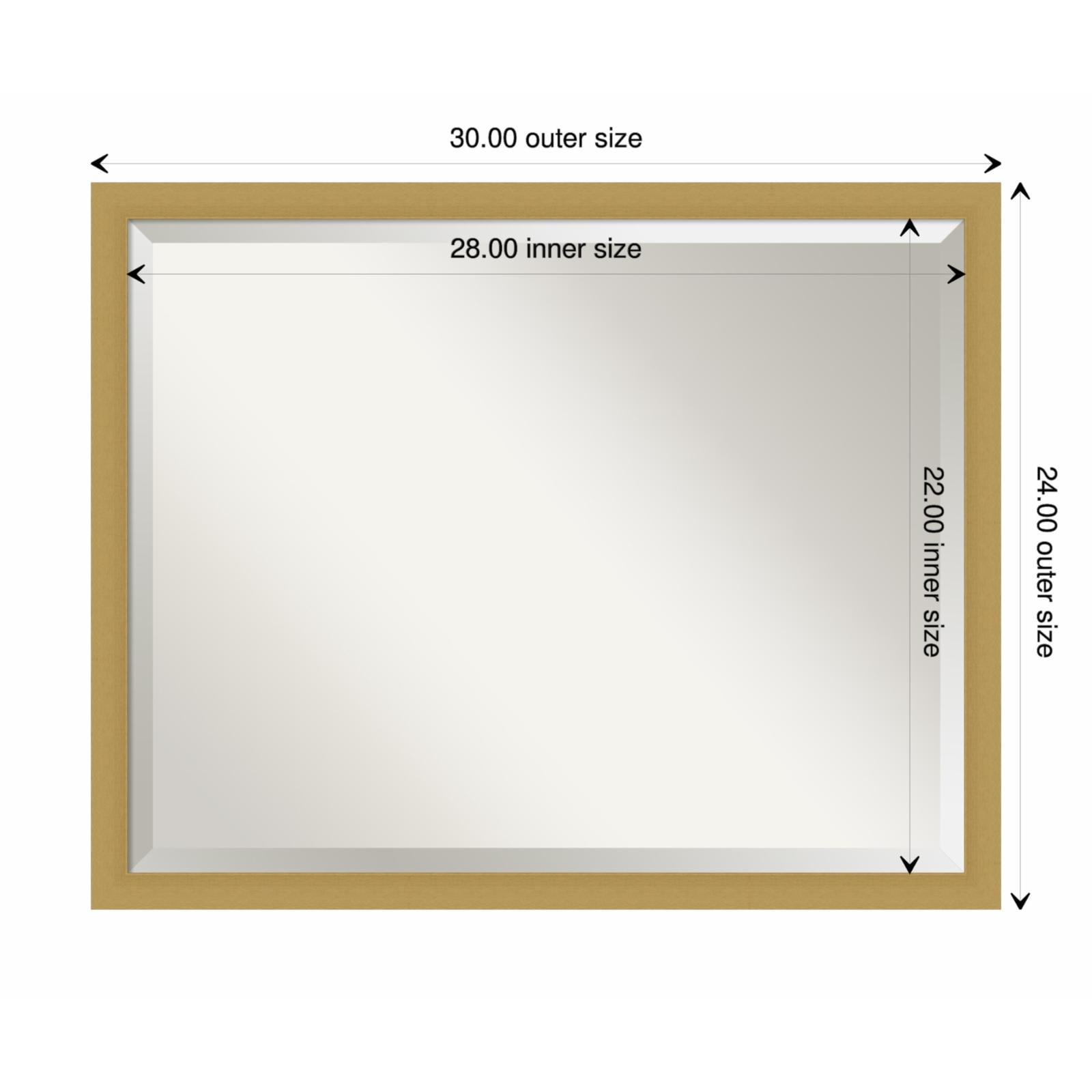 Amanti Art Grace Brushed Gold Narrow Framed Wall Mirror - 18 x 22 in ...