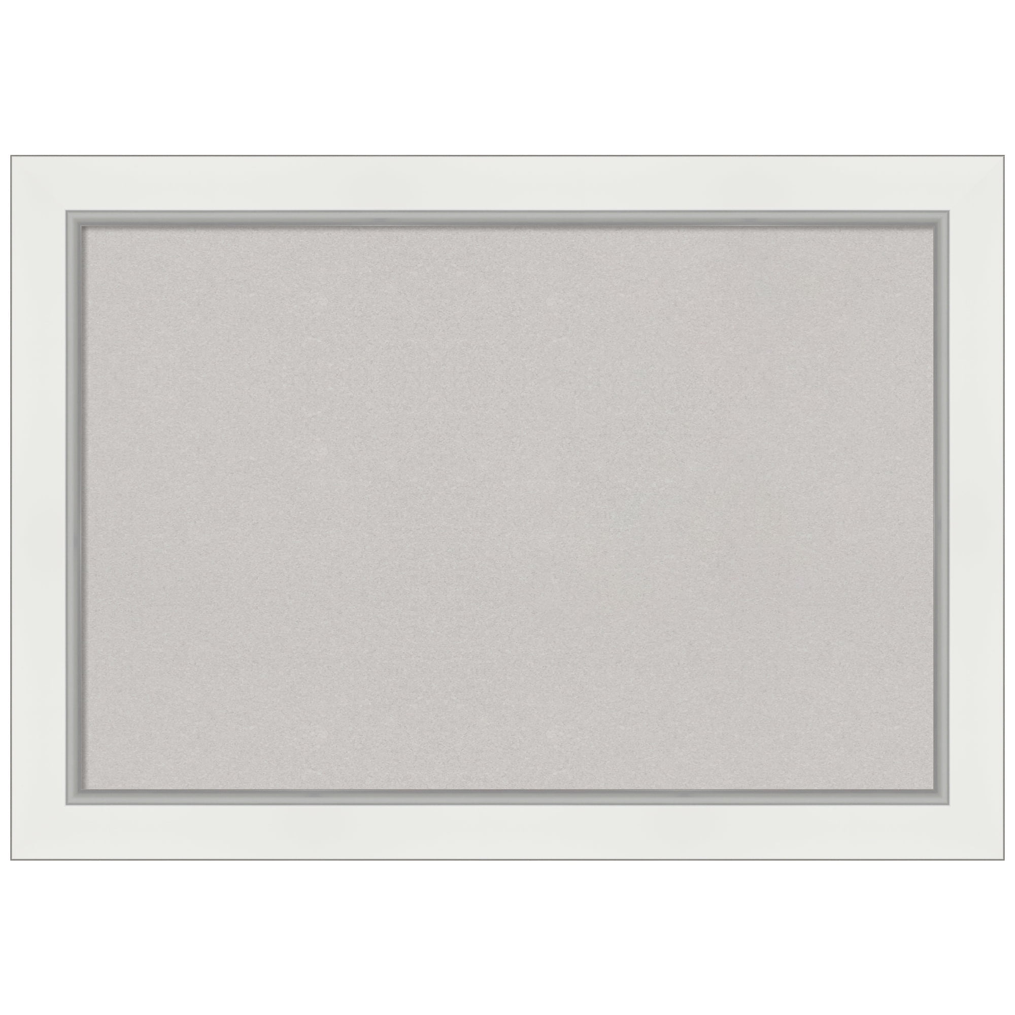 Amanti Art Grey Cork Board Framed Eva White Silver Bulletin Board 41 in ...