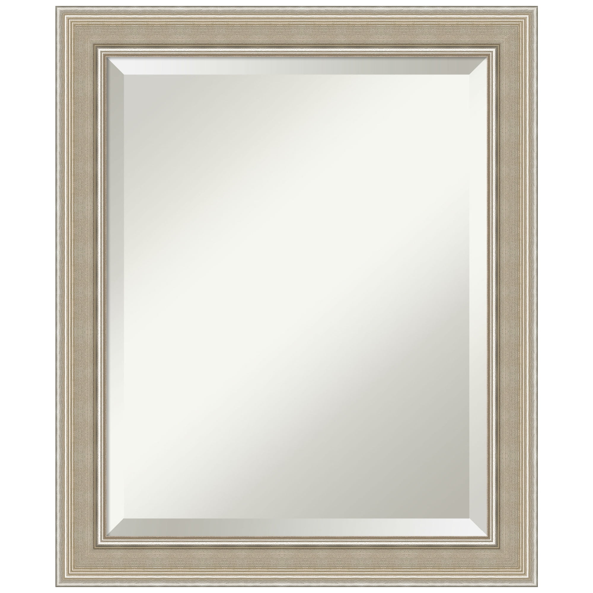 Amanti Art Mezzo Silver Beveled Wood Wall Mirror 23.5 x 19.5 in ...