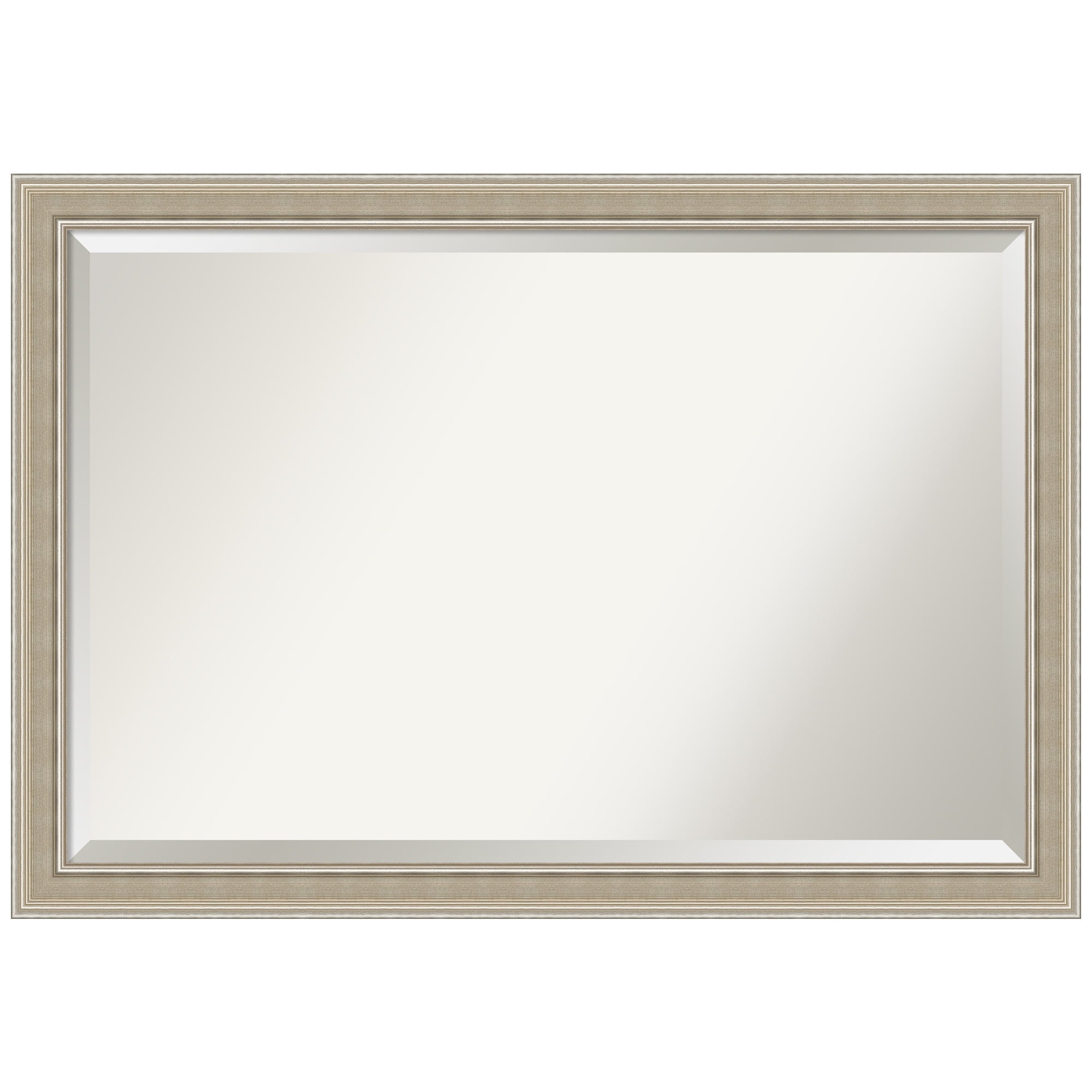 Amanti Art Mezzo Silver Beveled Wood Wall Mirror 27.5 x 39.5 in ...