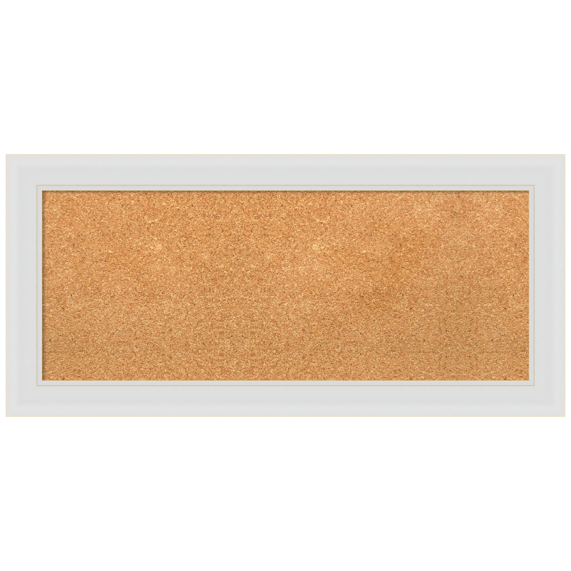 Amanti Art Natural Cork Board Framed Flair Soft White Bulletin Board 34 ...