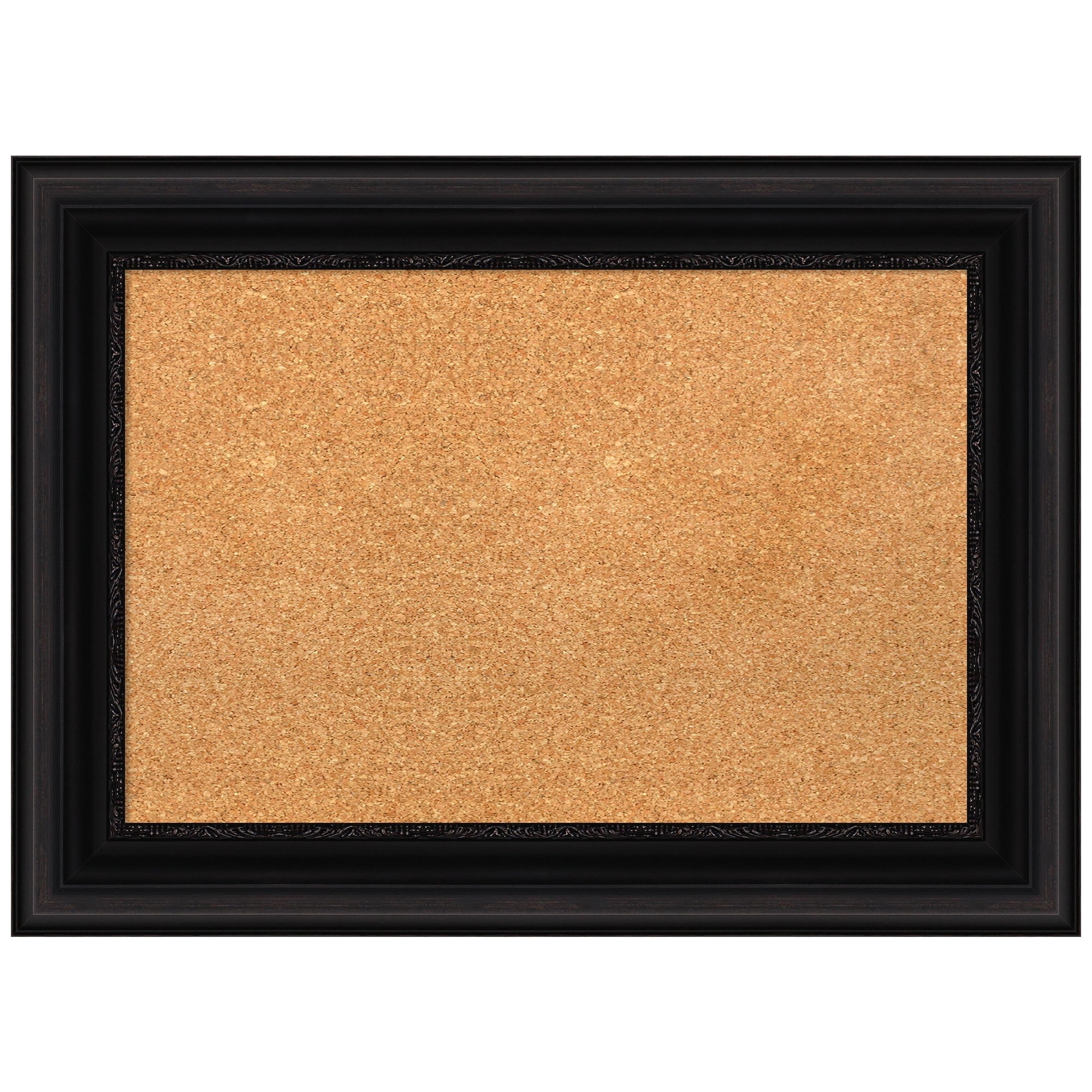 Amanti Art Natural Cork Board Framed Parlor Black Bulletin Board 30 in ...