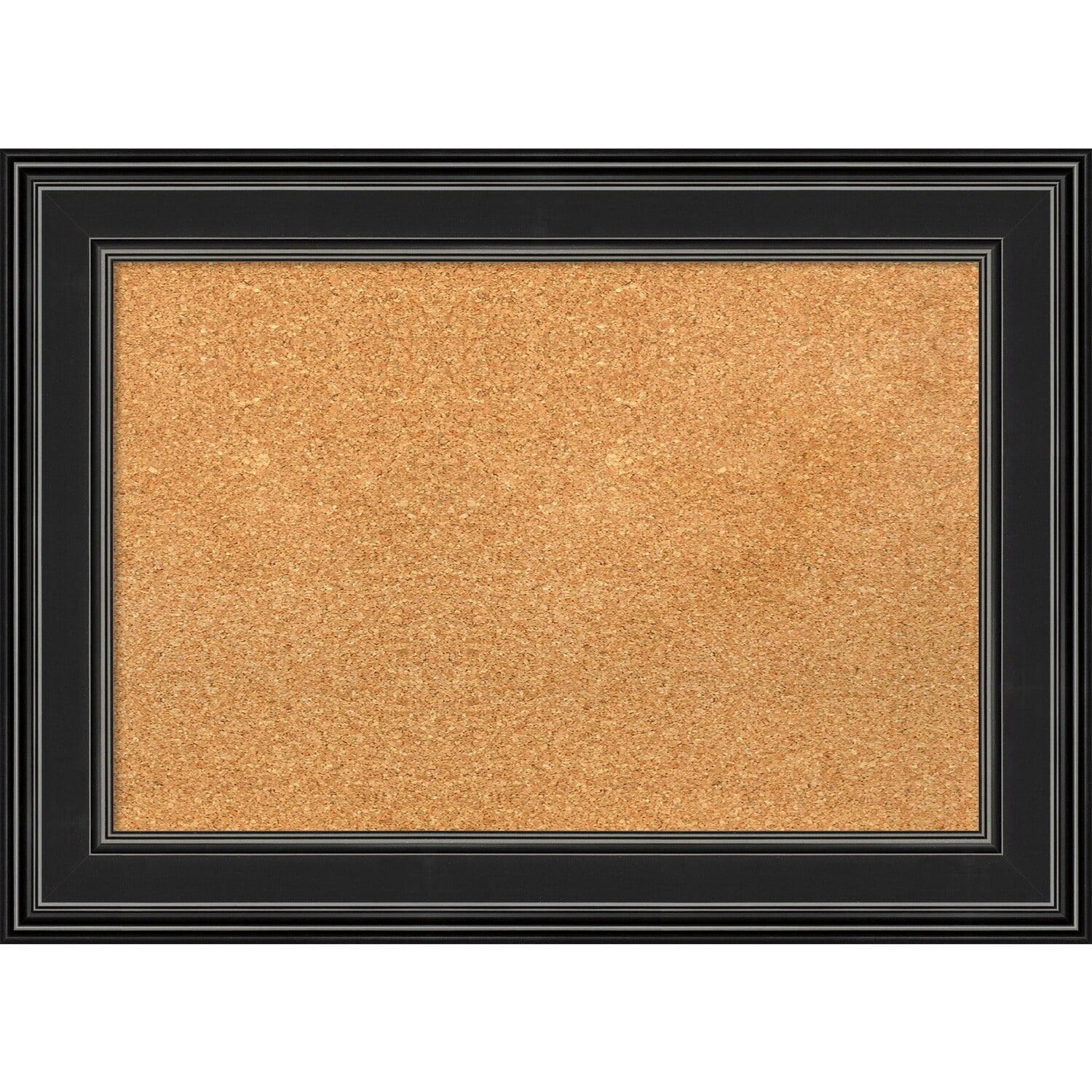 Amanti Art Natural Cork Board Framed Ridge Black Bulletin Board 30 in ...