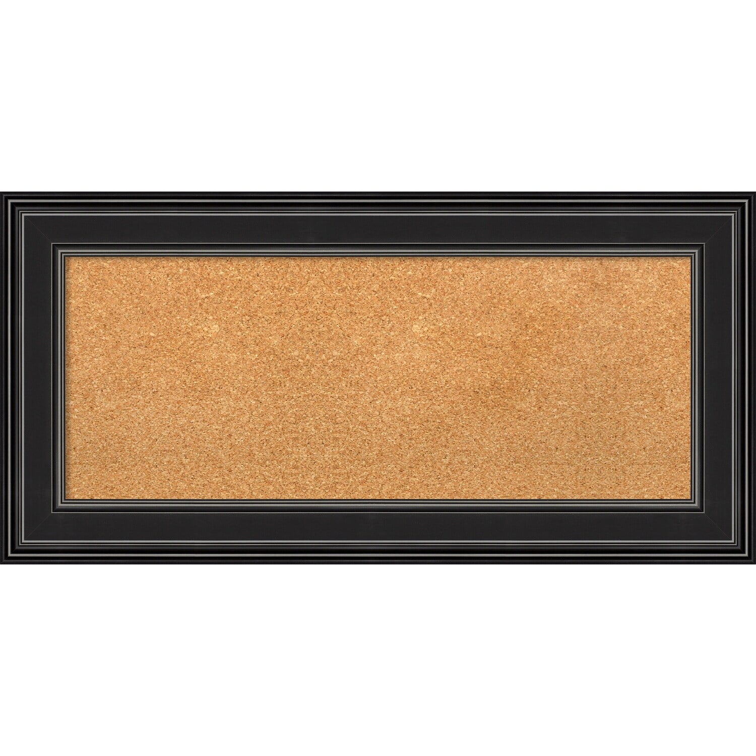 Amanti Art Natural Cork Board Framed Ridge Black Bulletin Board 36 in ...