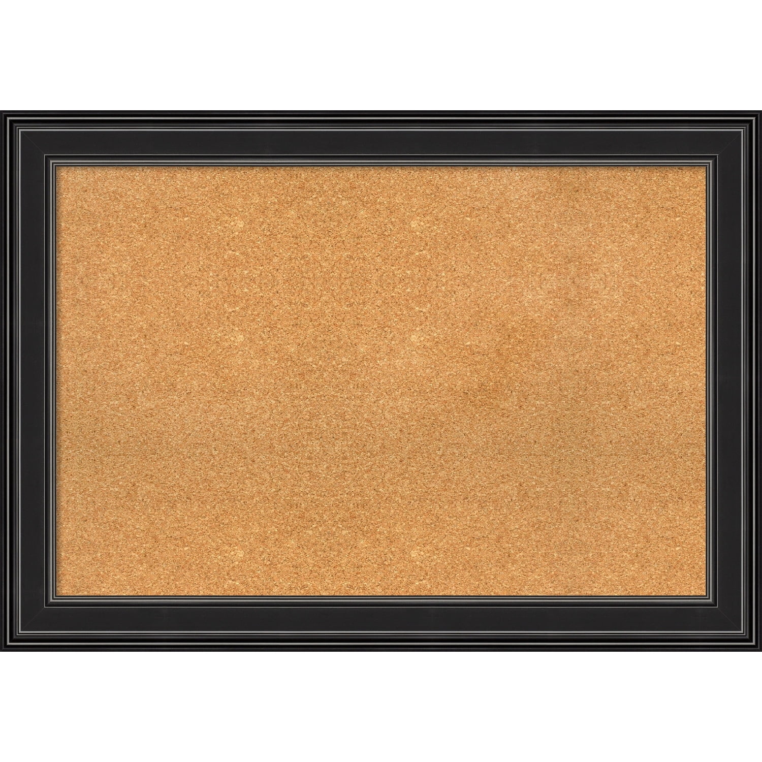 Amanti Art Natural Cork Board Framed Ridge Black Bulletin Board 42 in ...