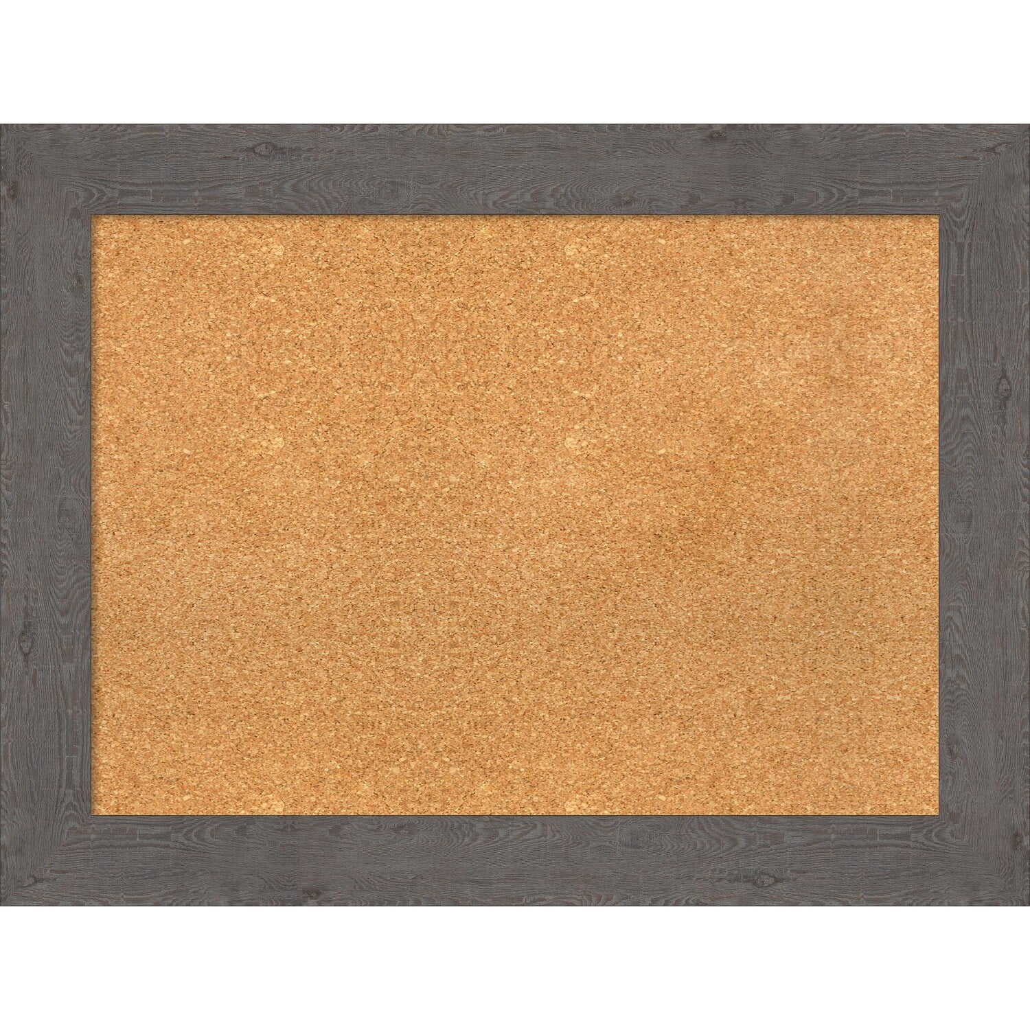 Amanti Art Natural Cork Board Framed Rustic Plank Grey Bulletin Board ...