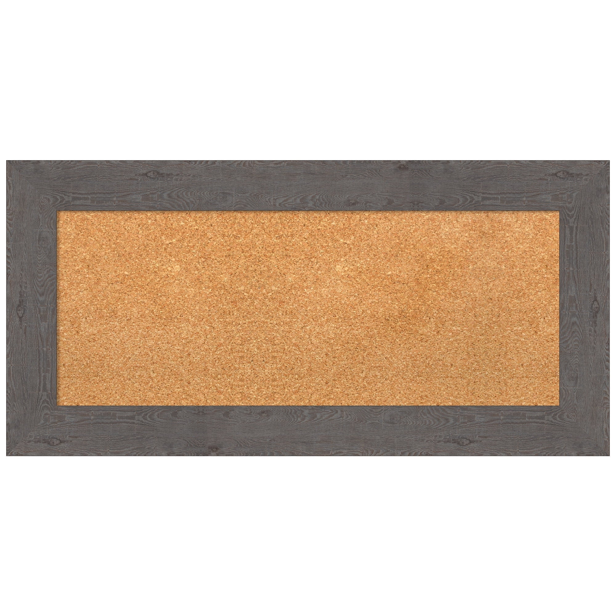 Amanti Art Natural Cork Board Framed Rustic Plank Grey Bulletin Board ...