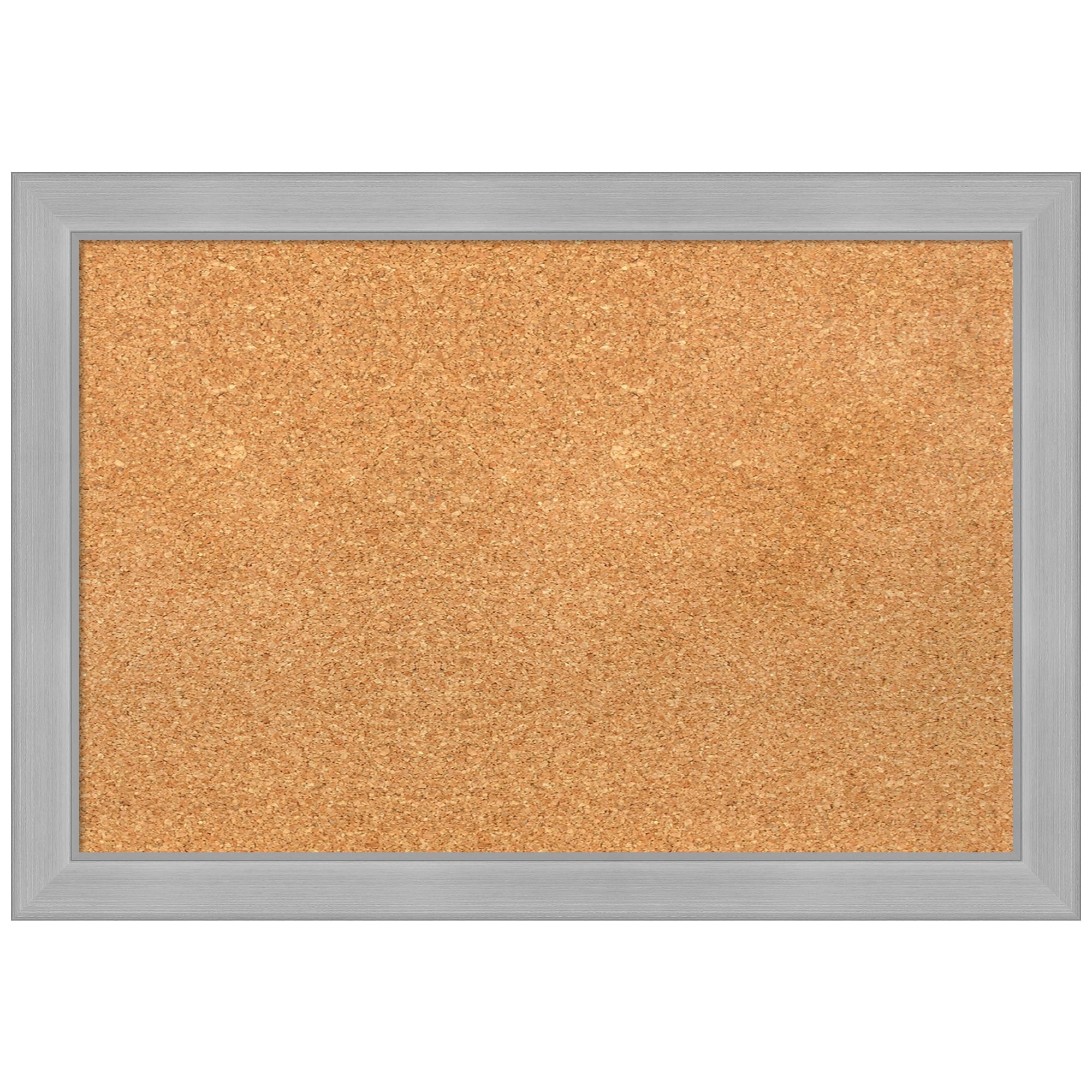 Amanti Art Natural Cork Board Framed Vista Brushed Nickel Narrow ...