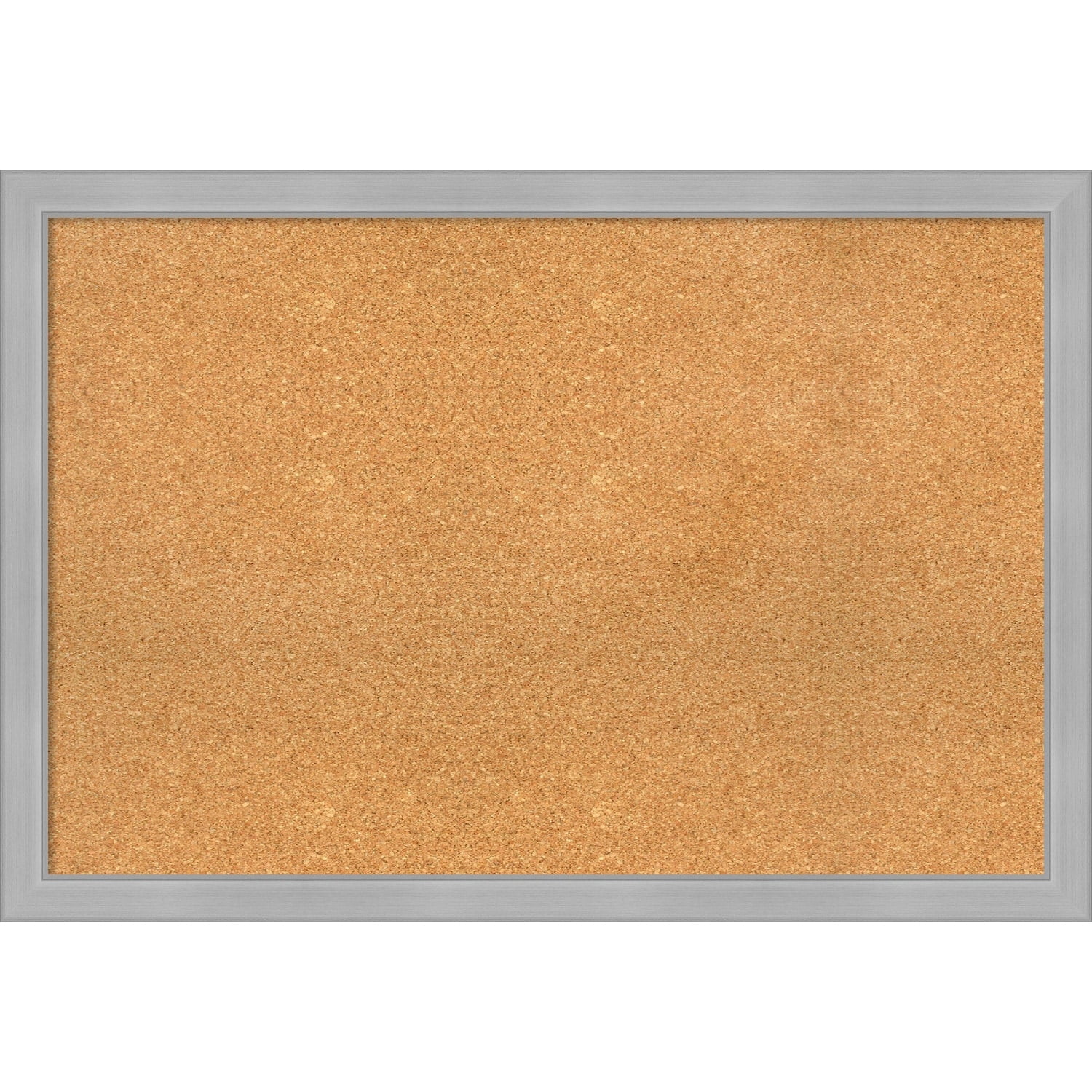 Amanti Art Natural Cork Board Framed Vista Brushed Nickel Narrow ...