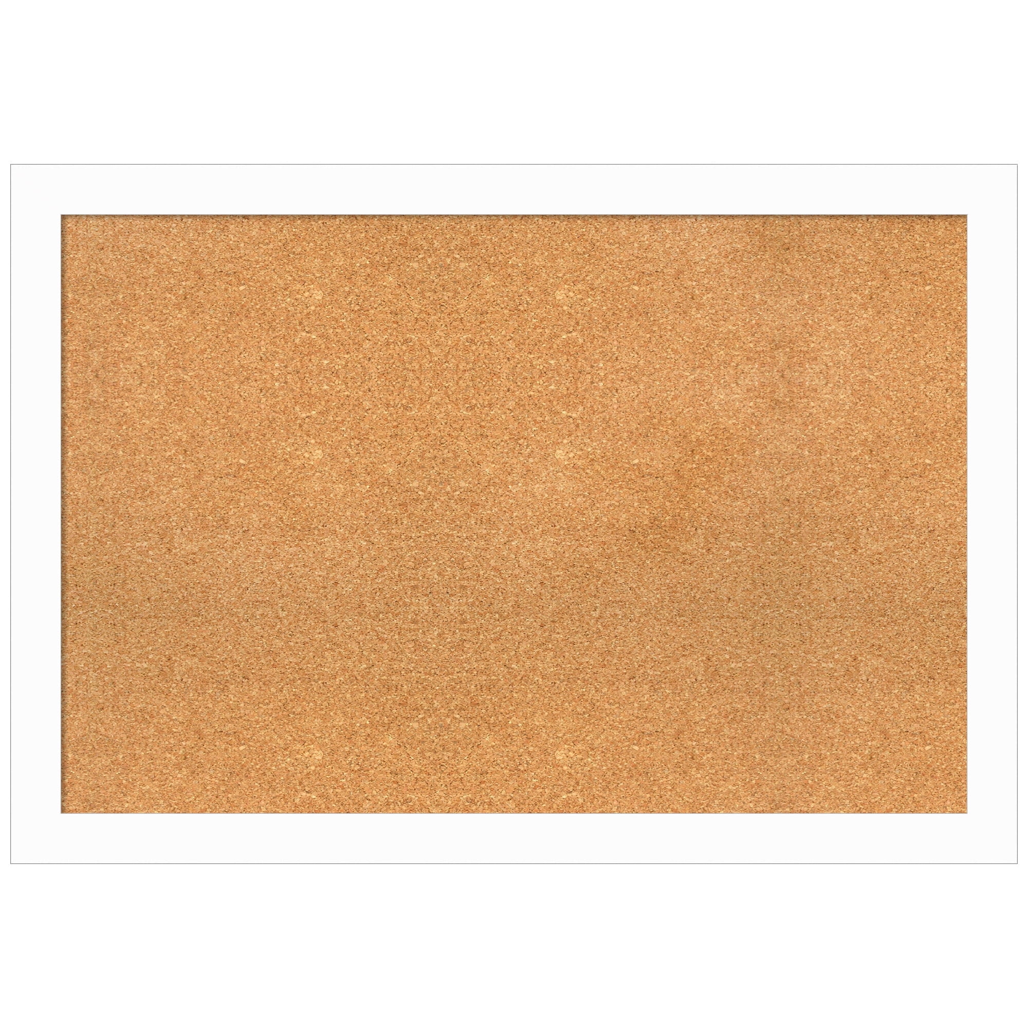 Amanti Art Natural Cork Board Wood Framed Basic White Narrow Bulletin ...