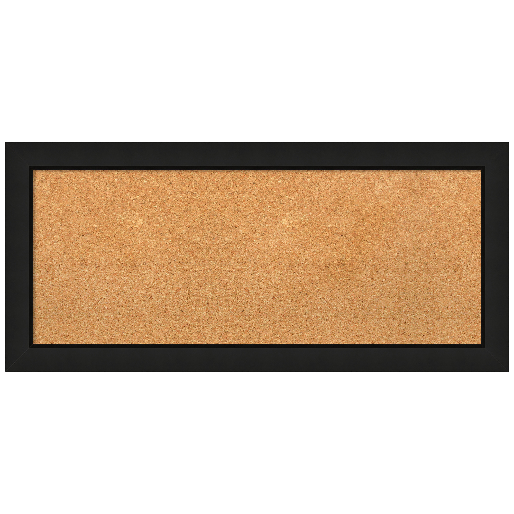 Amanti Art Natural Cork Board Wood Framed Midnight Black Narrow ...
