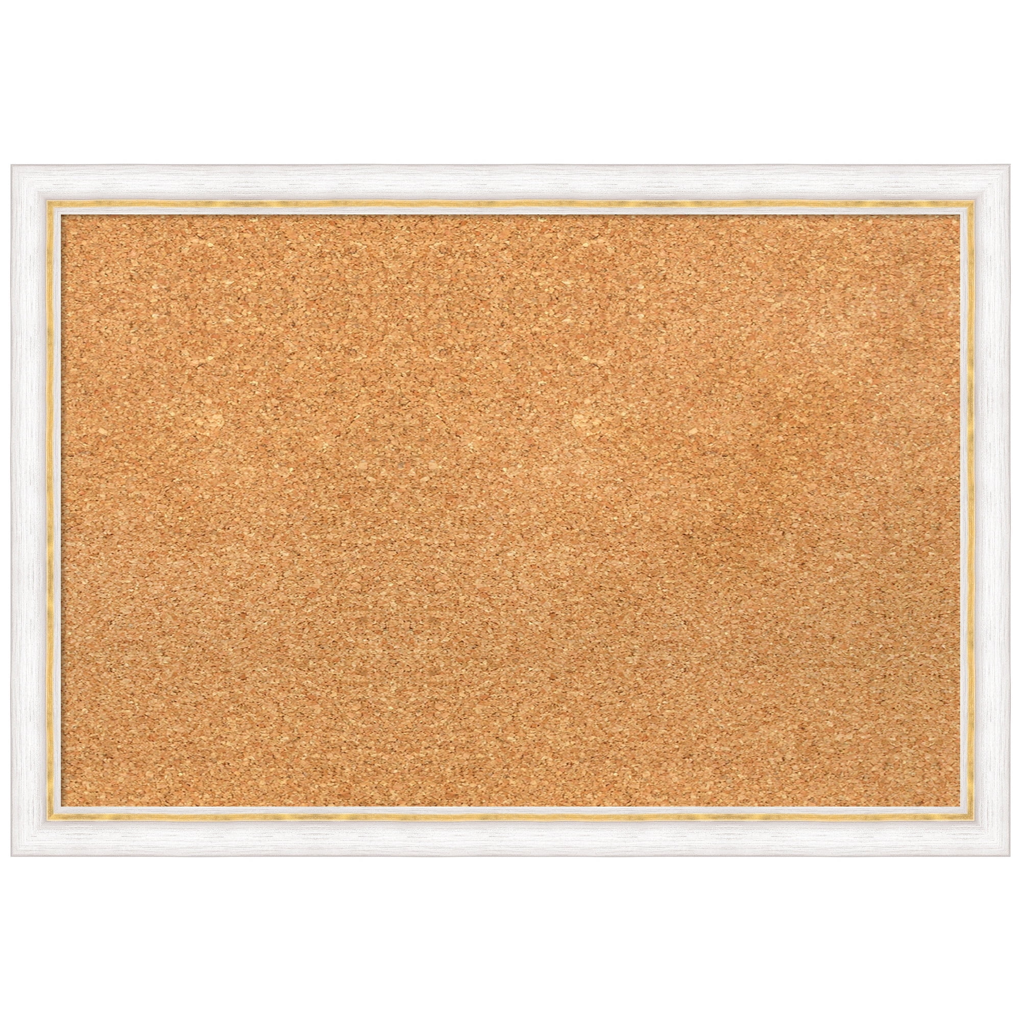 Amanti Art Natural Cork Board Wood Framed Morgan White Gold Bulletin ...