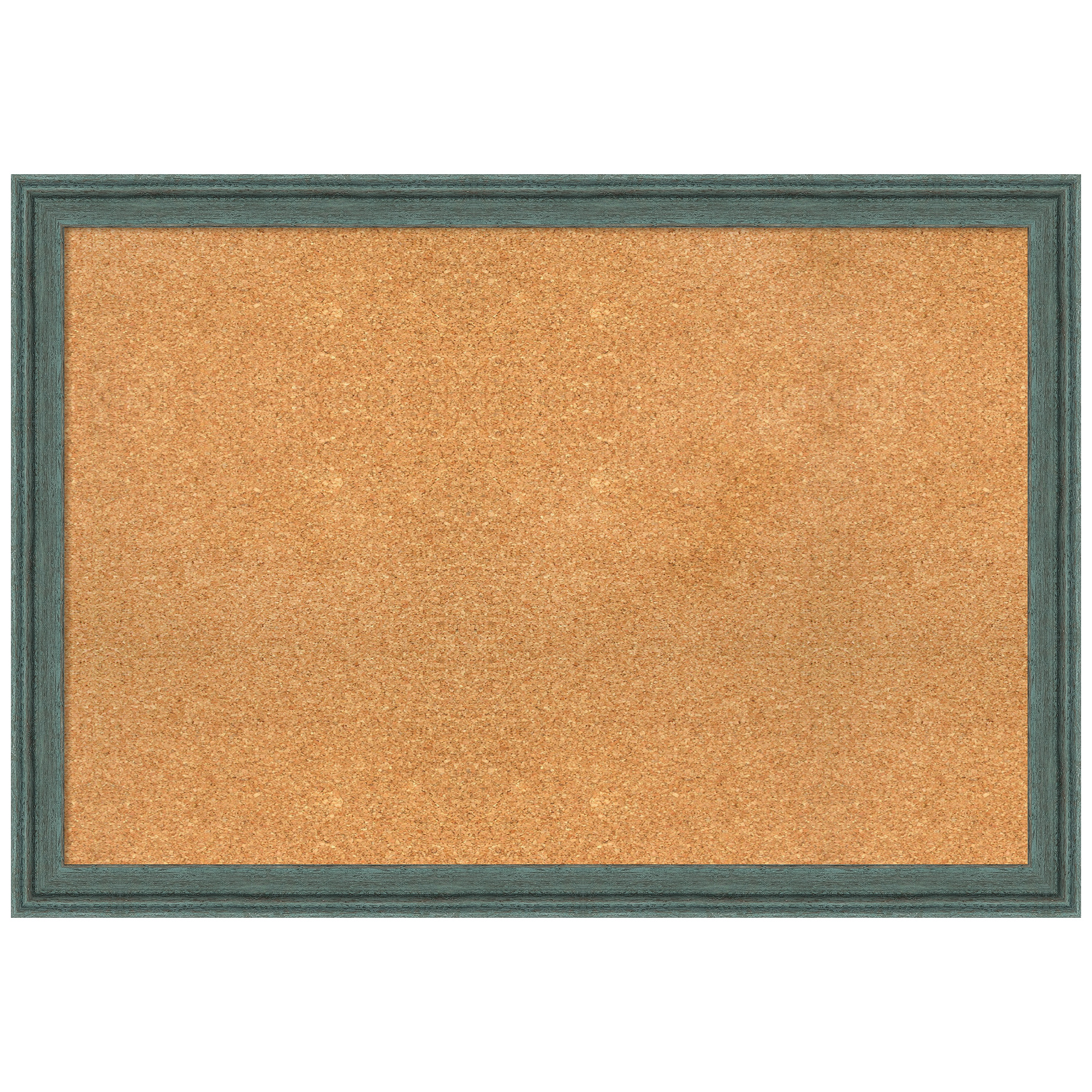 Amanti Art Natural Cork Board Wood Framed Upcycled Teal Grey Bulletin ...