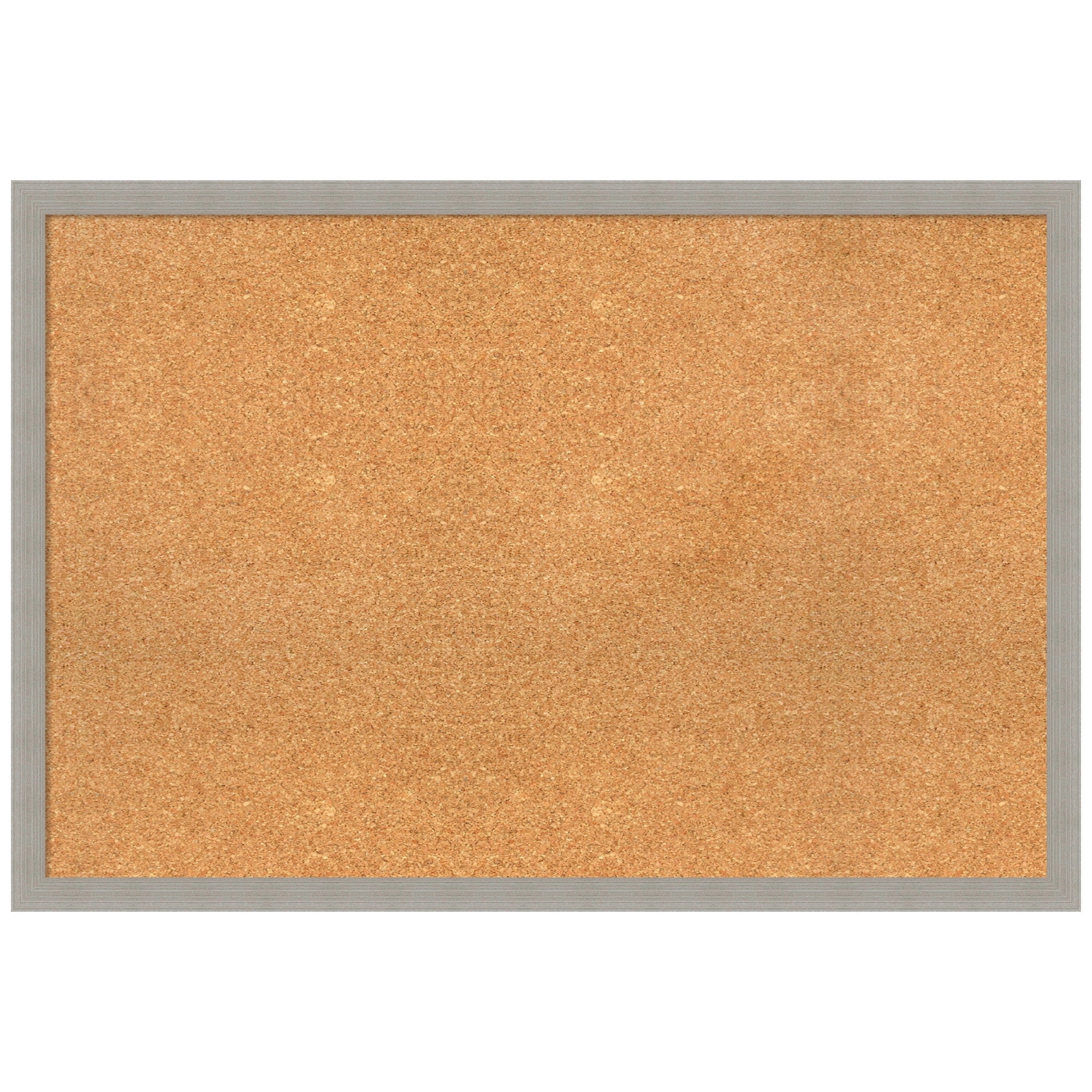 Amanti Art Natural Cork Board Wood Framed Woodgrain Stripe Grey ...