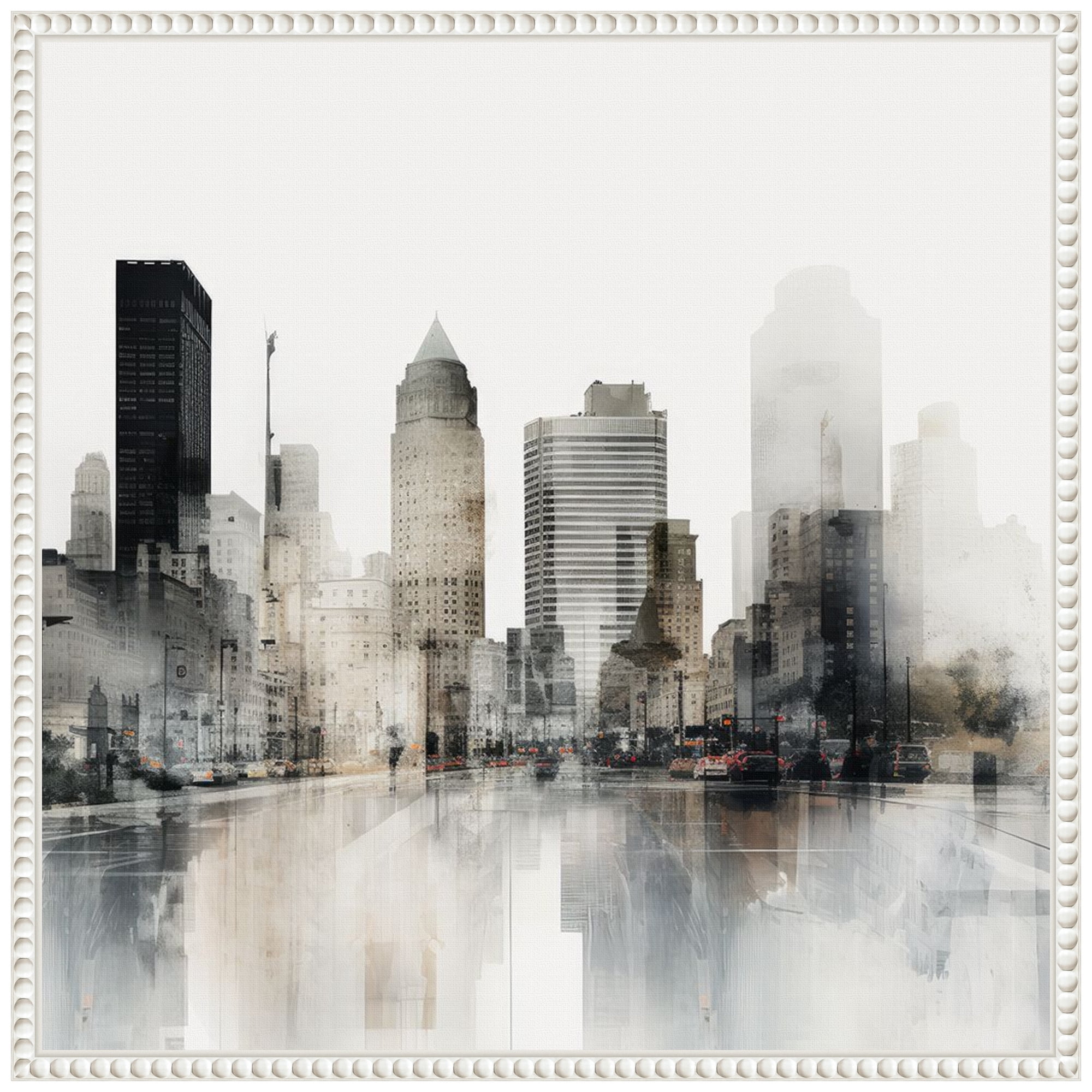 Amanti Art New York Layered Urban I Framed Canvas Wall Art Print ...