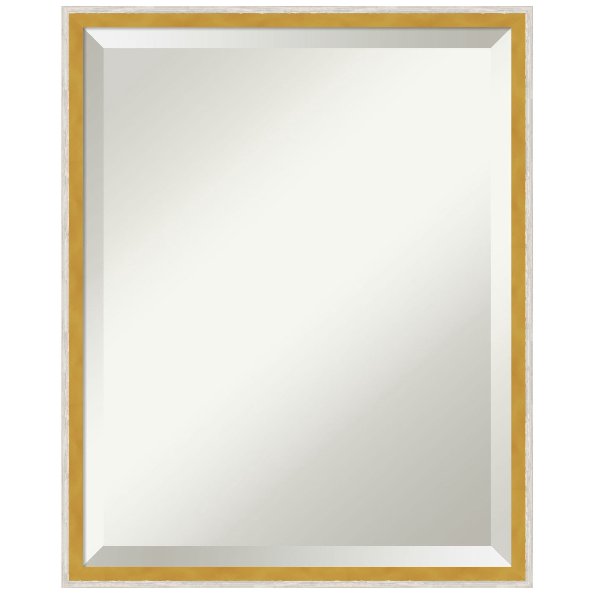 Amanti Art Paige White Gold Beveled Wood Wall Mirror 21 x 17 in ...
