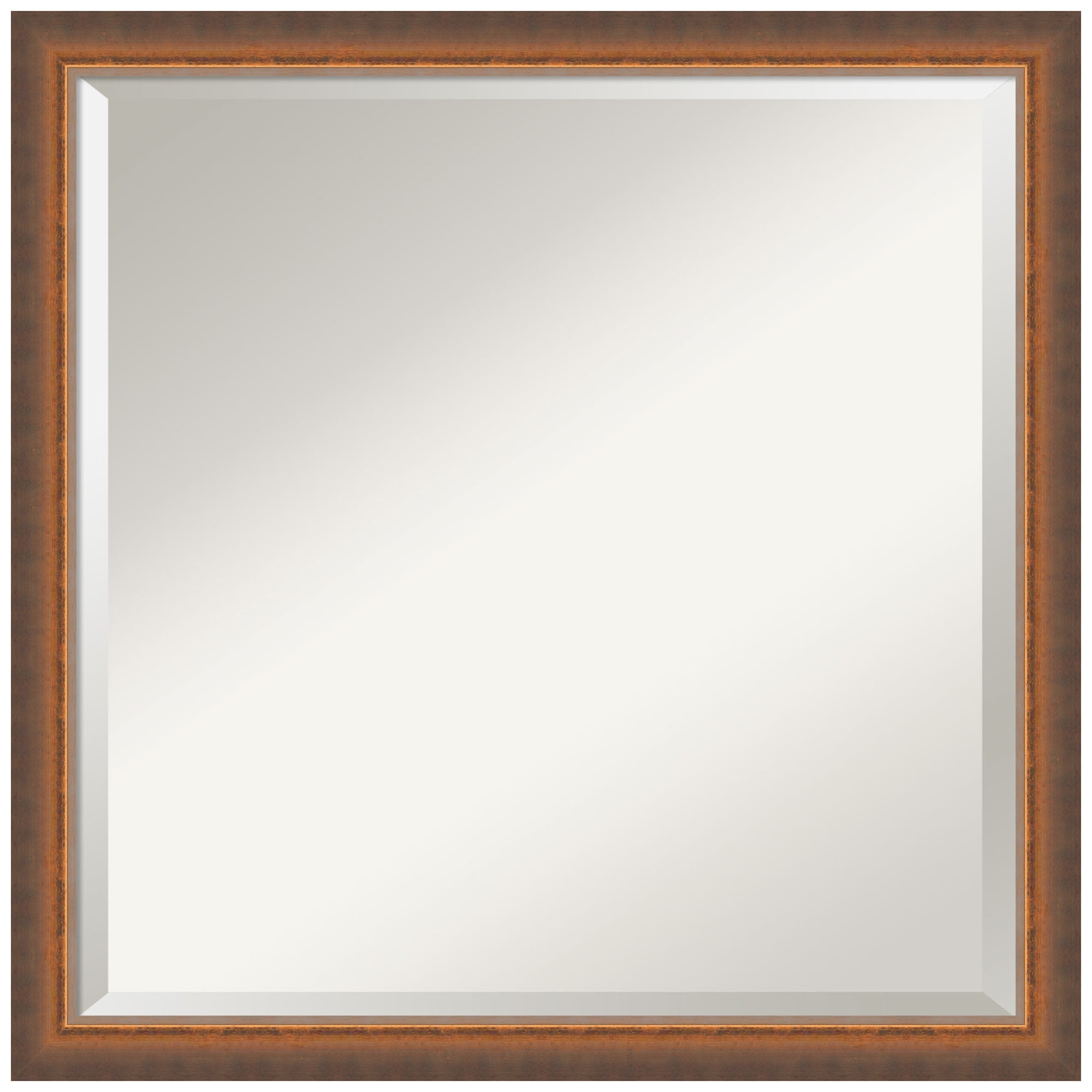 Amanti Art Two Tone Bronze Copper Beveled Wood Wall Mirror 22.25 x 22. ...