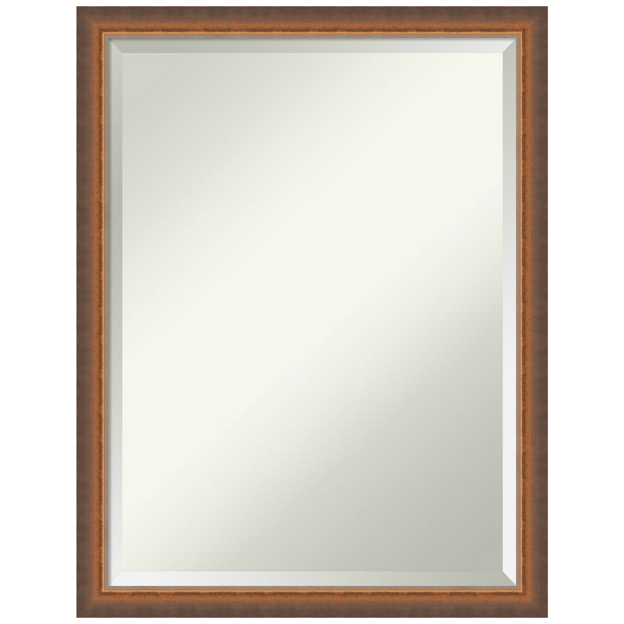Amanti Art Two Tone Bronze Copper Beveled Wood Bathroom Wall Mirror ...
