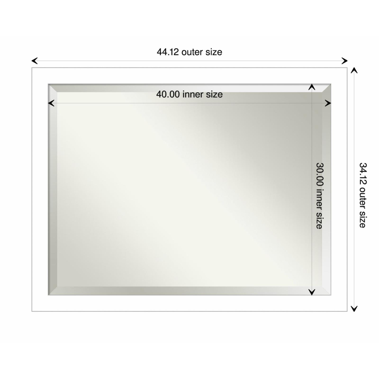 Amanti Art Wedge White Framed Wall Mirror - 20.12 x 24.12 in - Walmart.com
