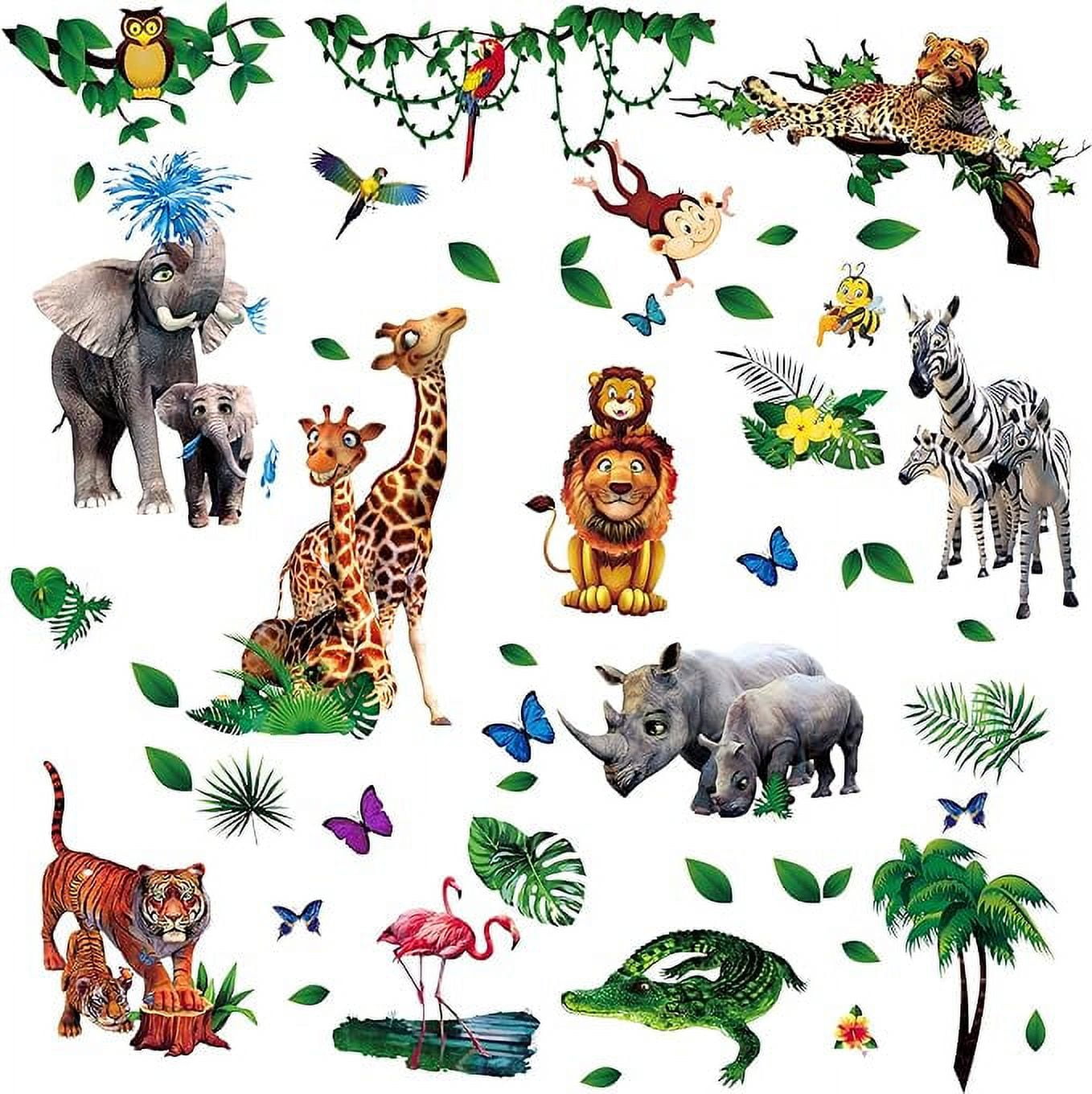 Amaonm Creative Giant Removable Cartoon Zoo Wild Jungle Animals 3D DIY ...