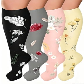 Plus Size Wide Calf Compression Socks for Support and Comfort